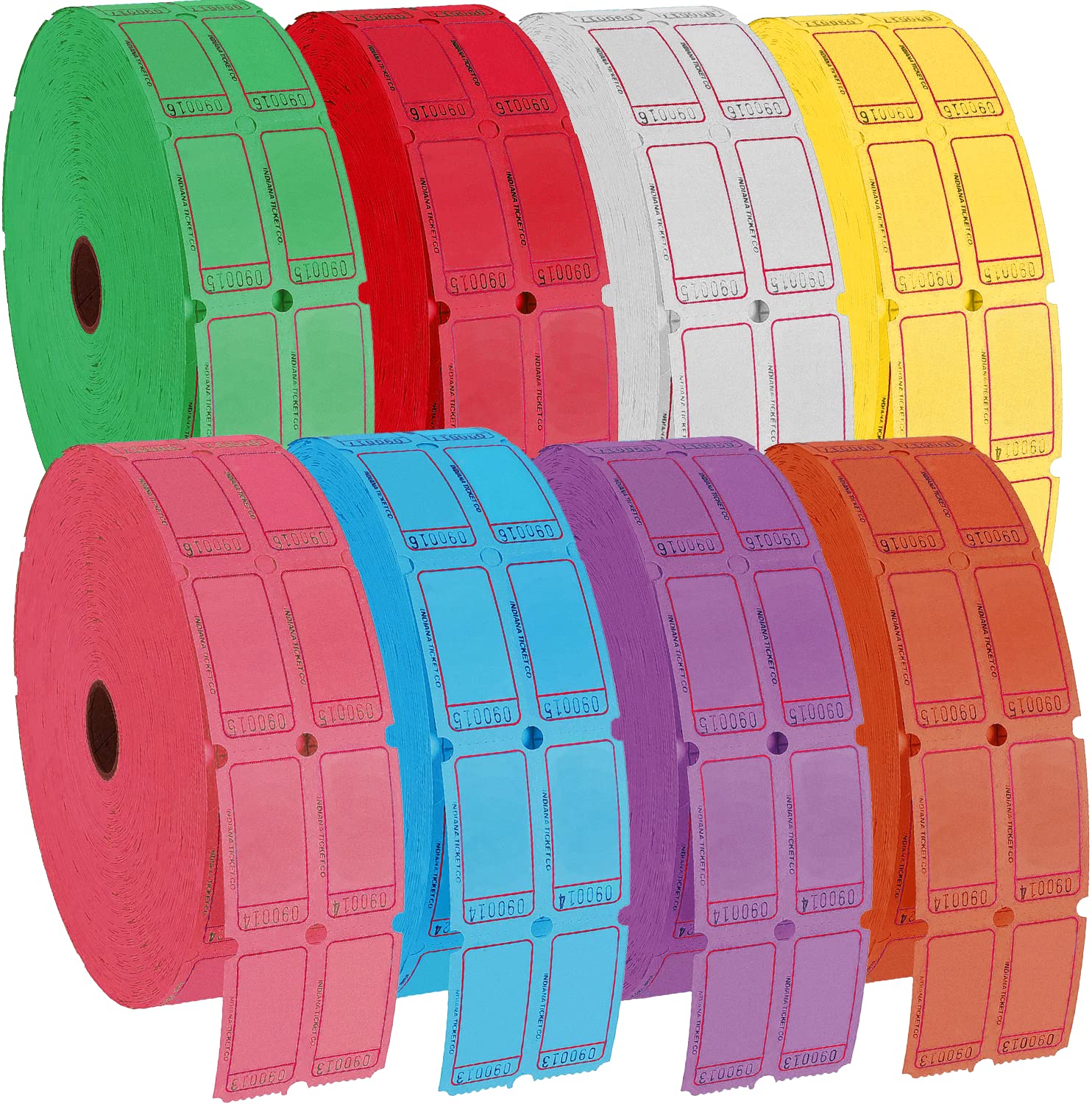 Amazon.com : Double Roll Raffle Blank Tickets - Full Set of 8 Colors (8 ...