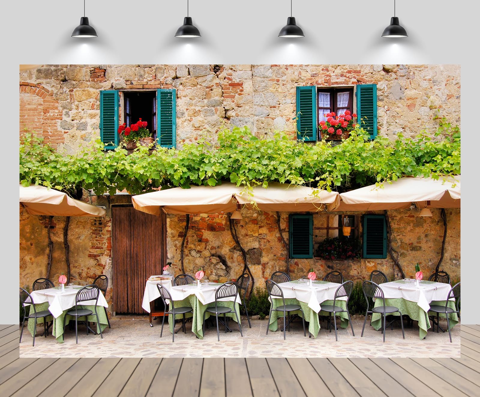 Amazon.com : CHNYWORK 7ftx5ft Italy Retro Street Backdrop Vintage ...