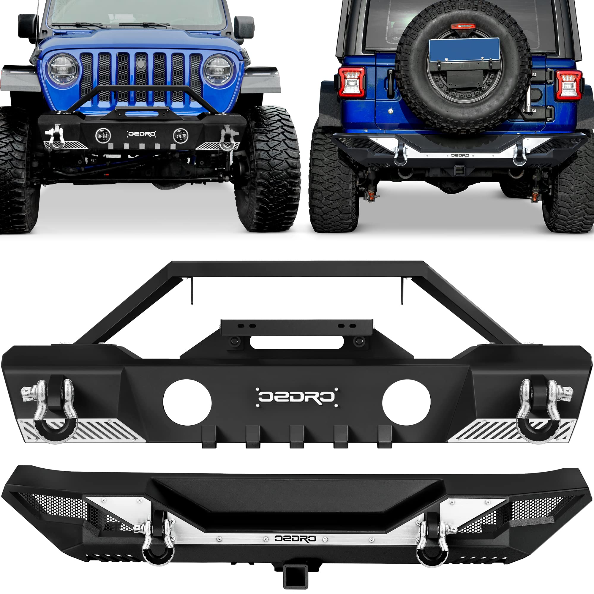 Snapklik.com : OEDRO Stubby Front And Rear Bumper Fit 2018-2025 Jeep ...