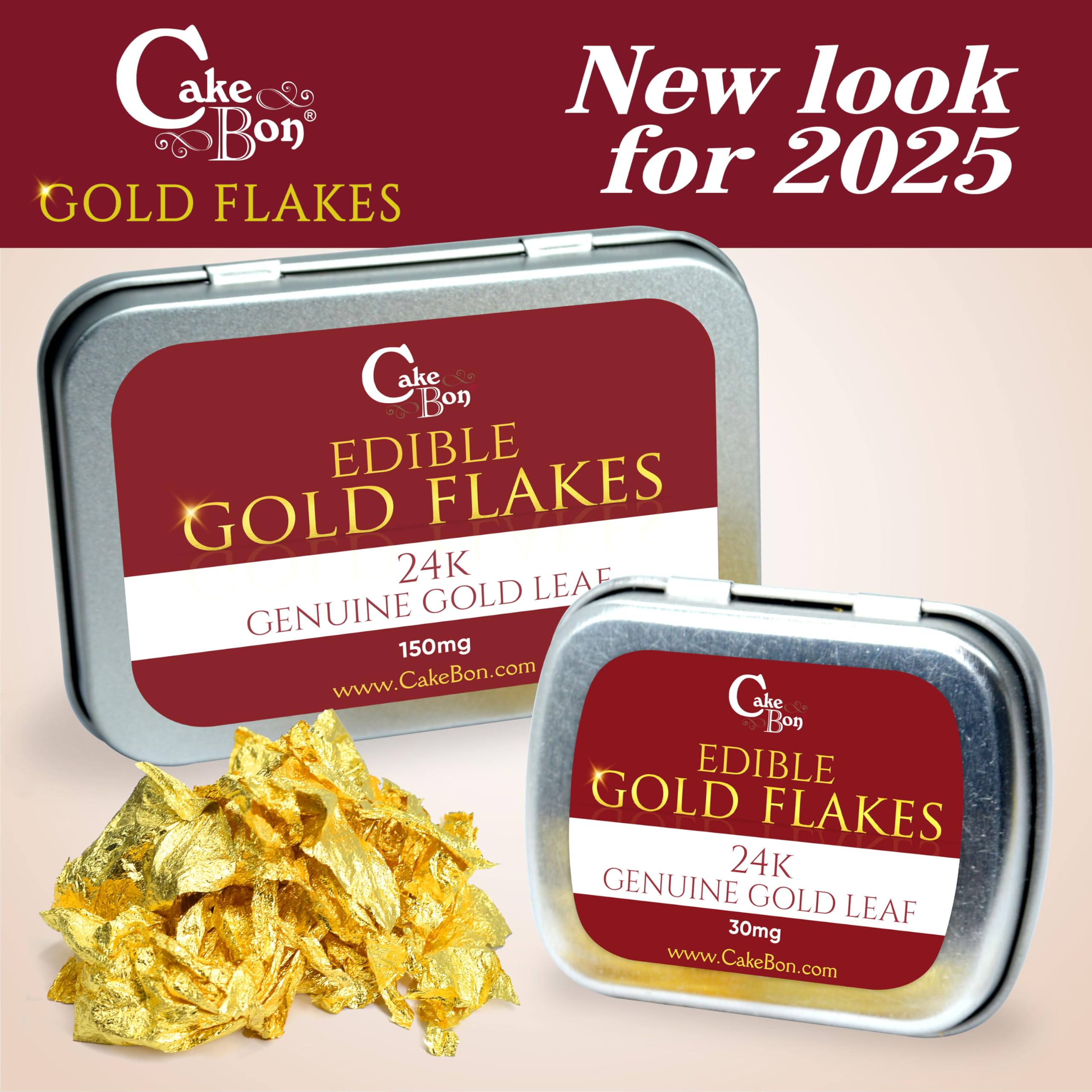 Snapklik.com : Edible Gold Leaf 24K By Cakebon - Cake Decorations