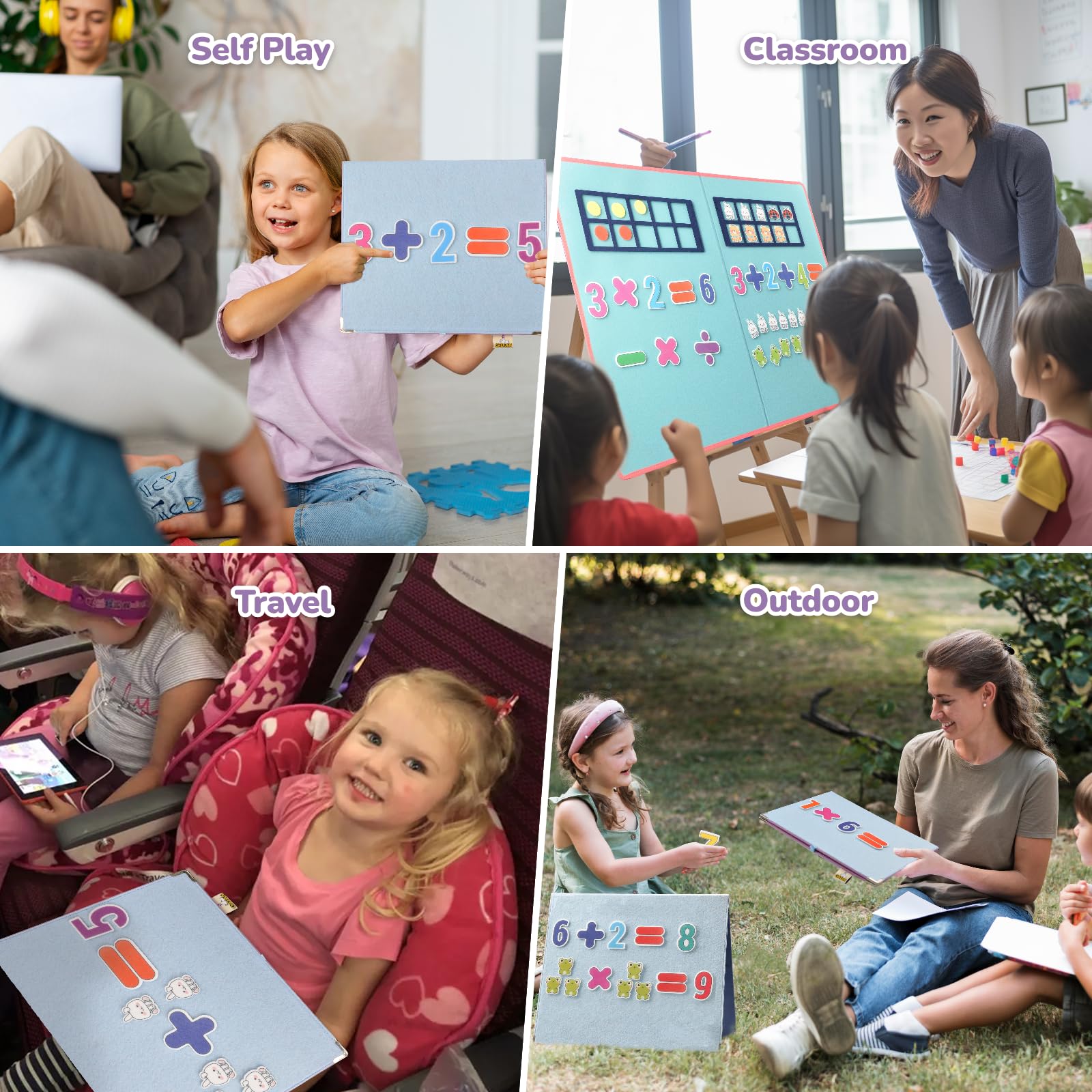 Snapklik.com : CHEFAN Felt Ten-Frame Set Math Manipulative Counter For ...