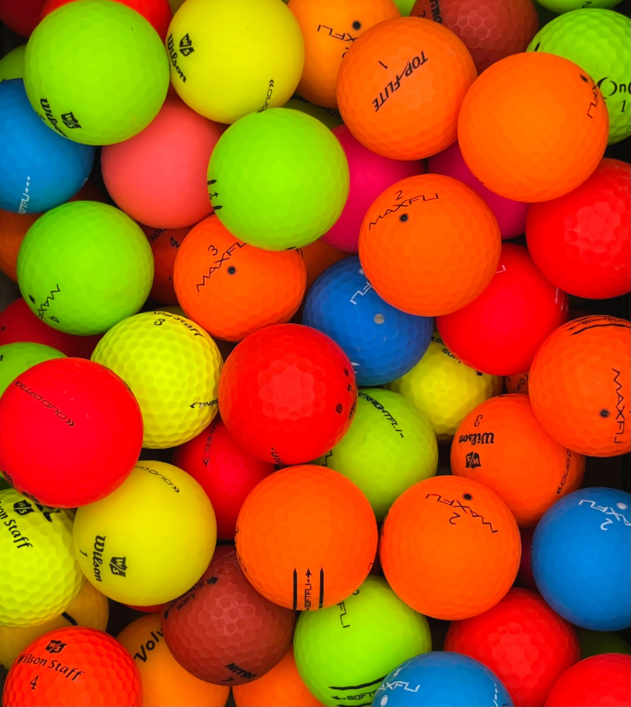 Amazon.com : 50 Colored Recycled Value Golf Balls in Mesh Bag, 5A/4A ...