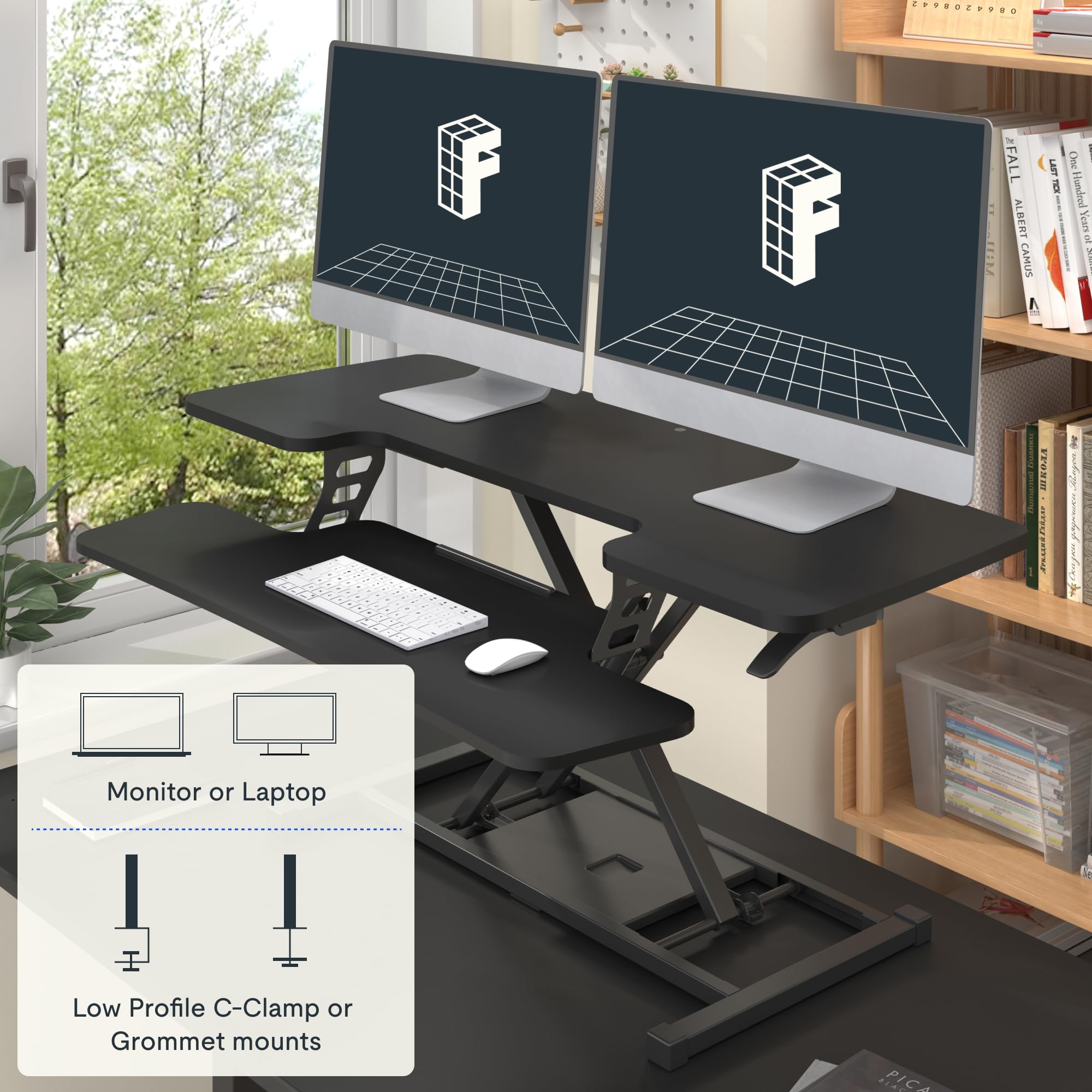 Snapklik.com : FLEXISPOT Standing Desk Converter 42 Inch Spacious Sit ...