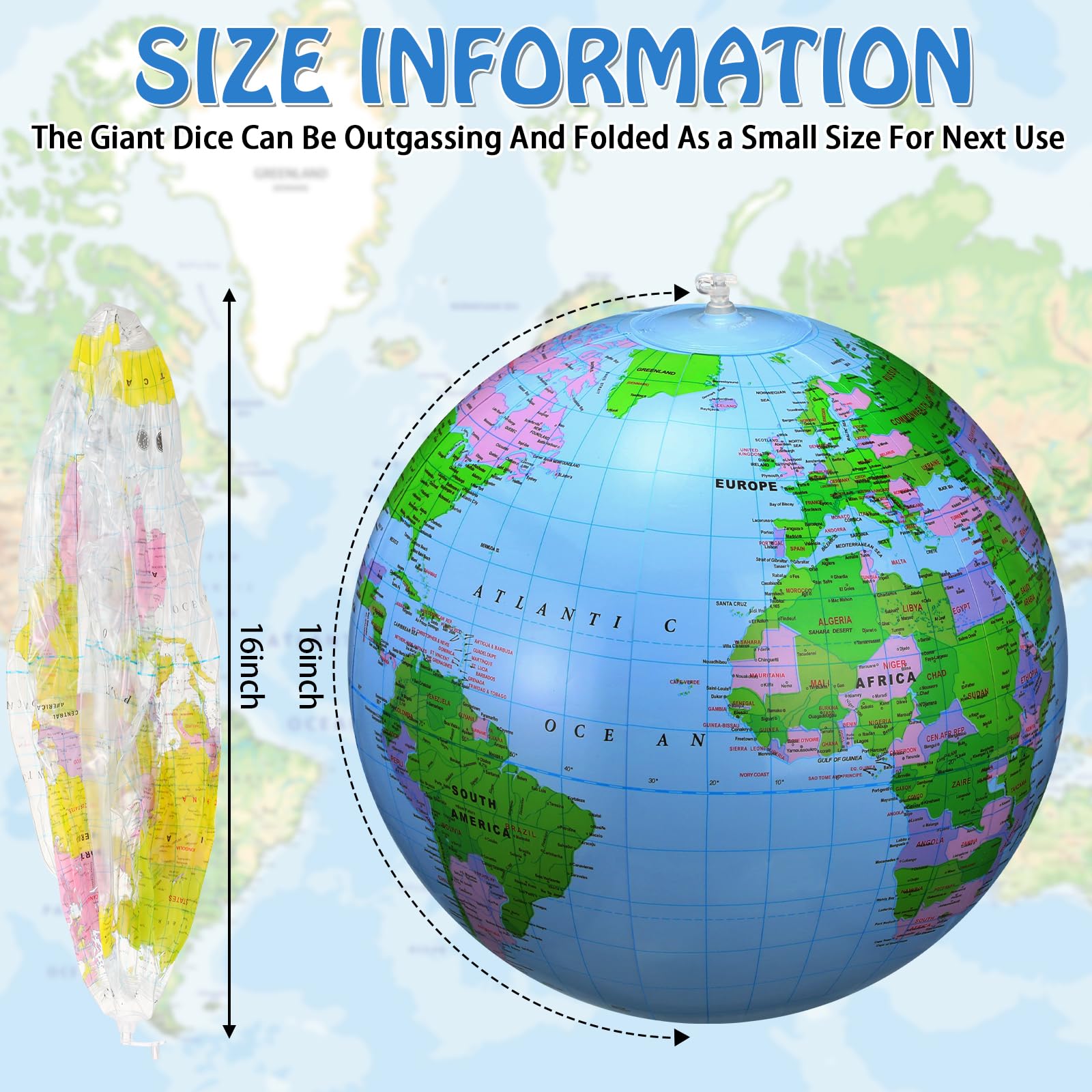 Snapklik.com : Pangda 2 Pack Inflatable Globe Blow Up World Globe Beach ...