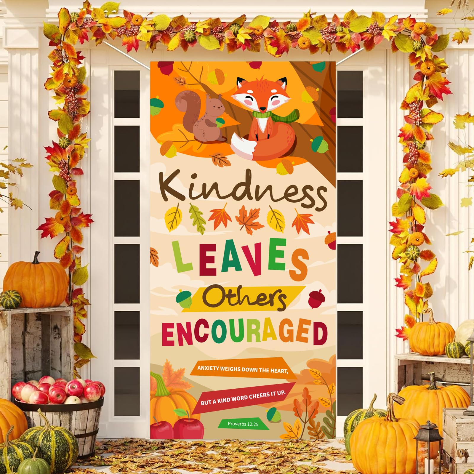 Amazon.com: Fall Harvest Door Cover Banner Fall Party Decorations ...