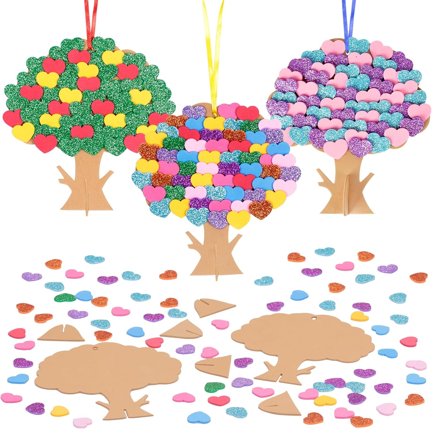 Amazon.com: Fennoral 12 Pack Mother's Day Craft Kits for Kids - Heart ...