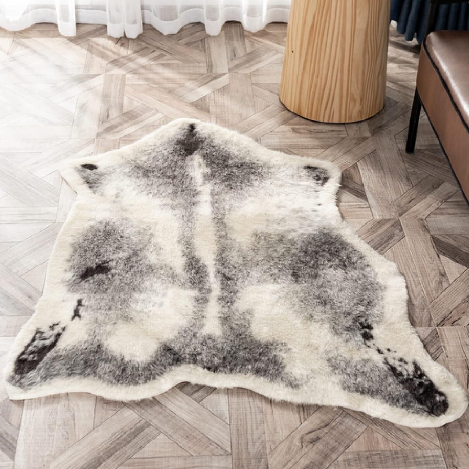 Amazon.com: Badger Print Rug,Faux Fur Cowhide Skin Rug Animal Printed ...