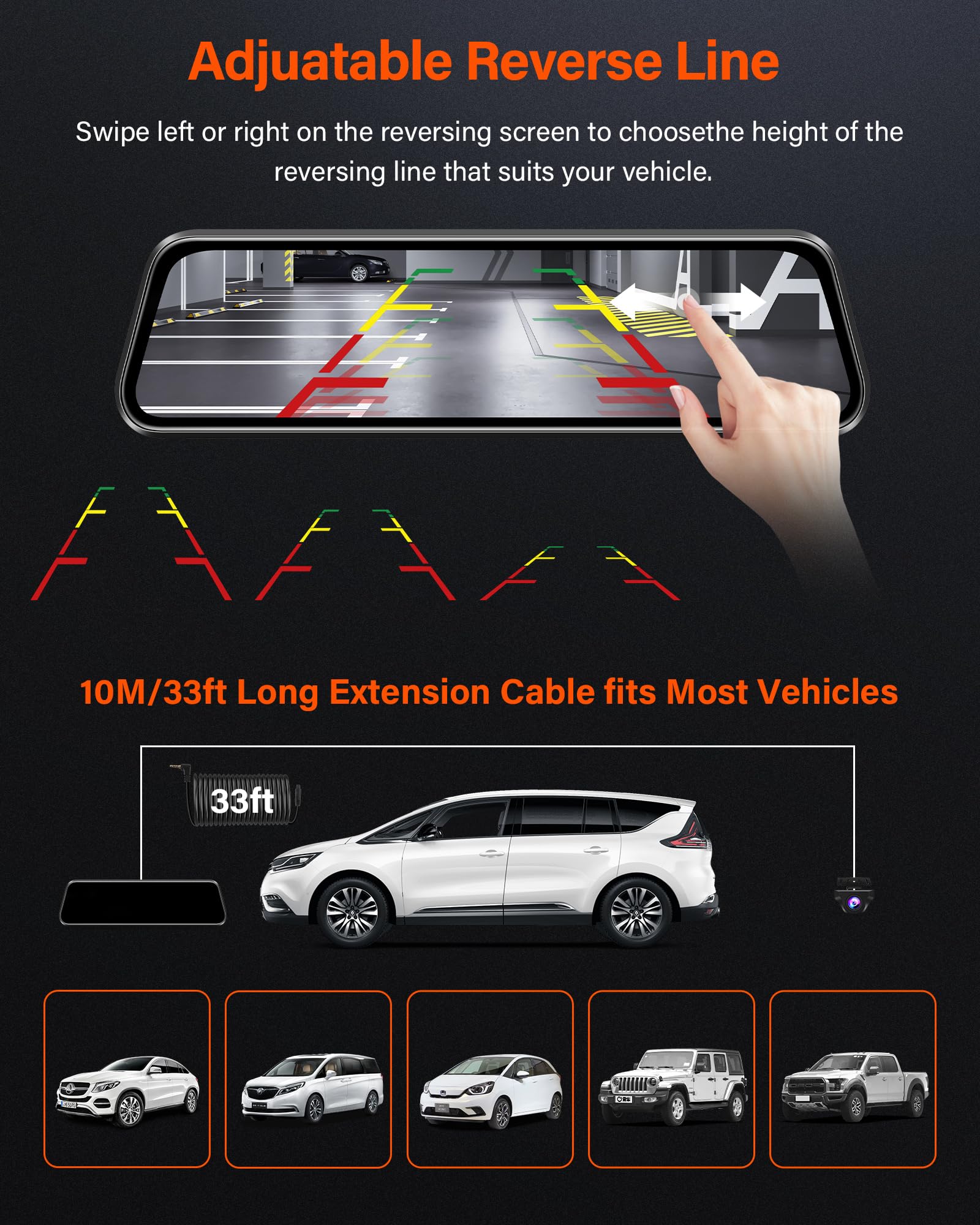 Snapklik.com : 4K Rearview Mirror Camera Mirror Dash Cam Front And Rear