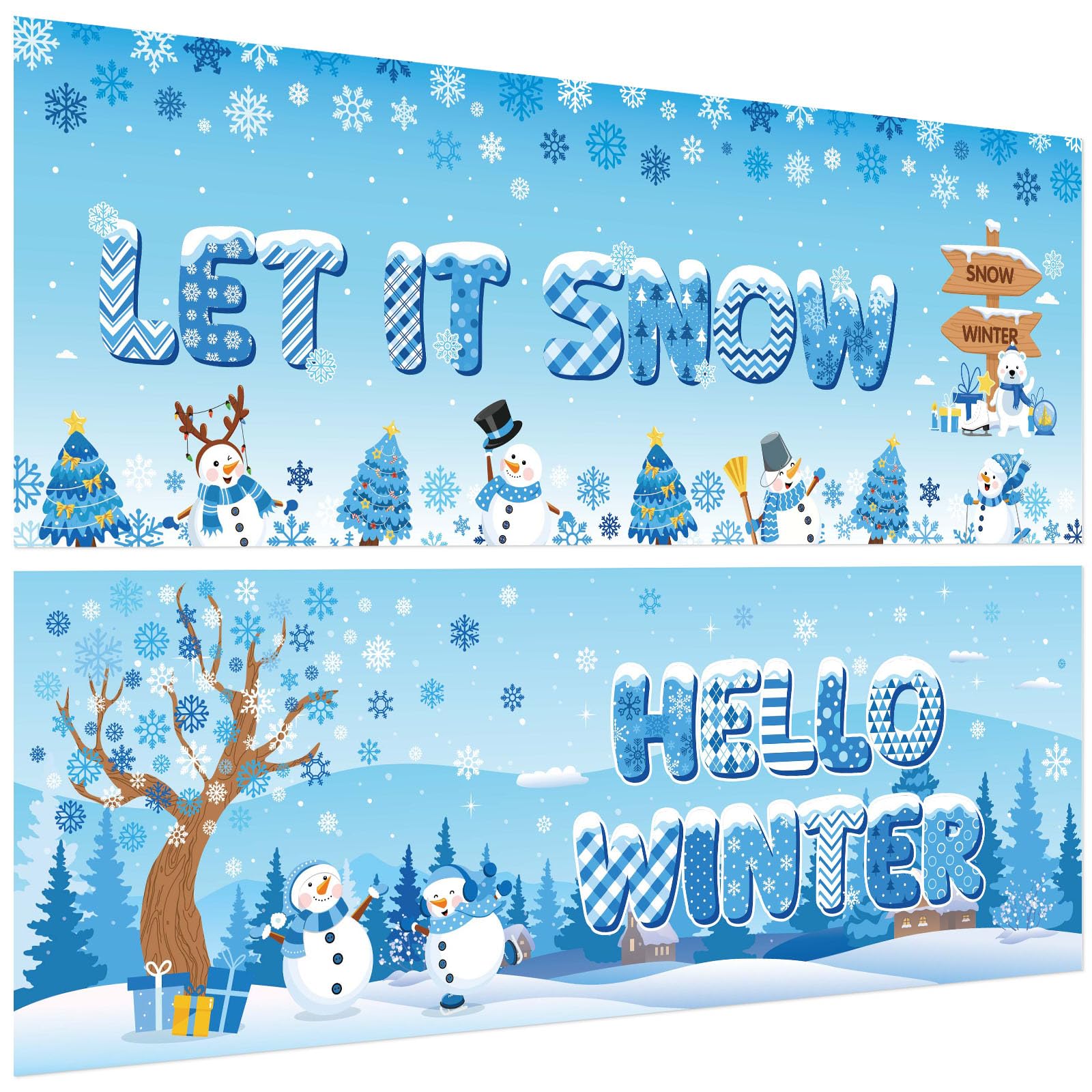 Amazon.com: 2 Pcs Winter Classroom Decorations Christmas Winter ...