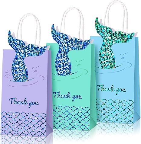 Amazon.com: Sabary 18 Pcs Mermaid Party Favors Bags Mermaid Themed ...