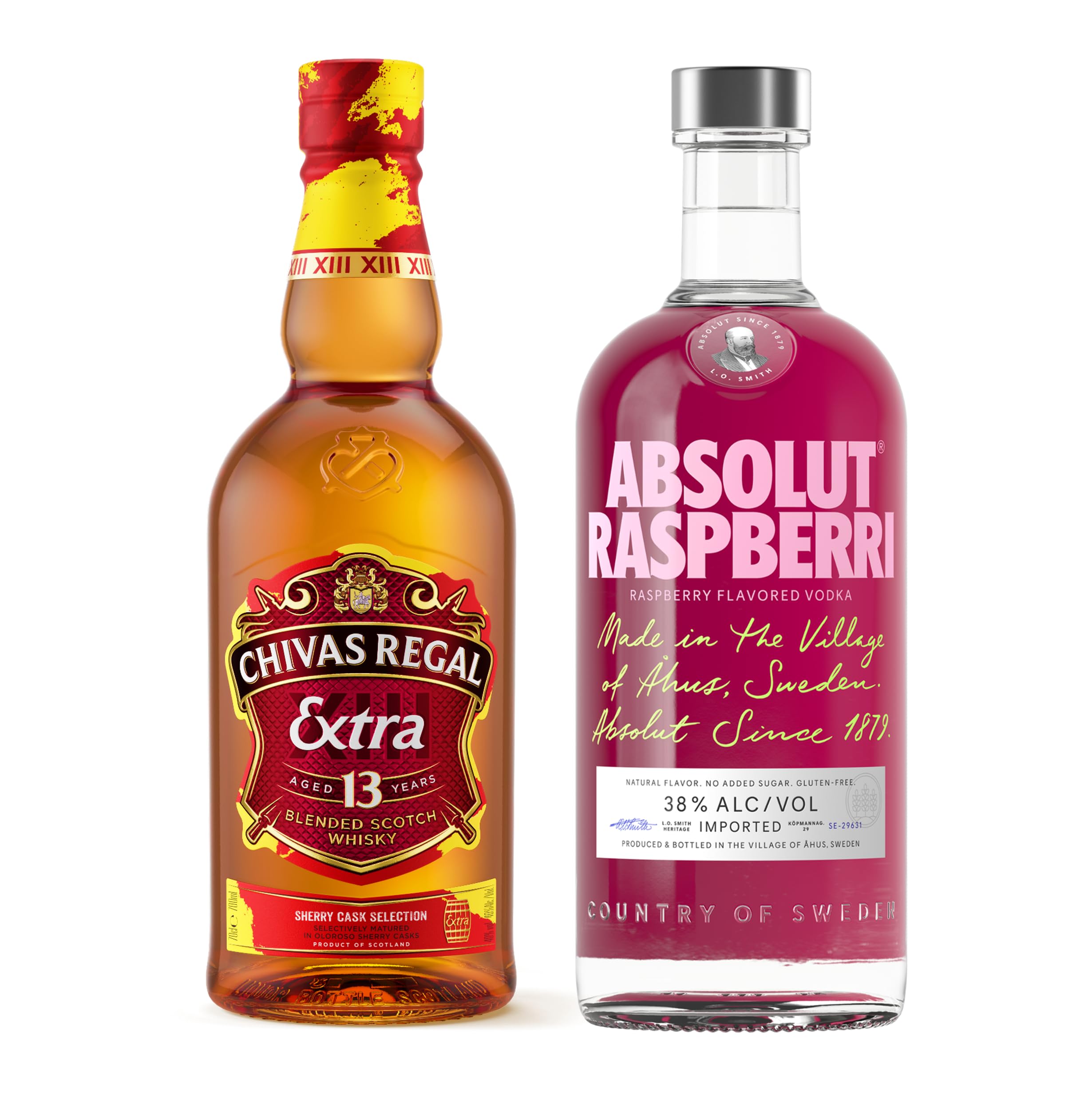 Kit Absolut Raspberri Vodka Suecia 750ml + Chivas Regal Extra 13 años ...