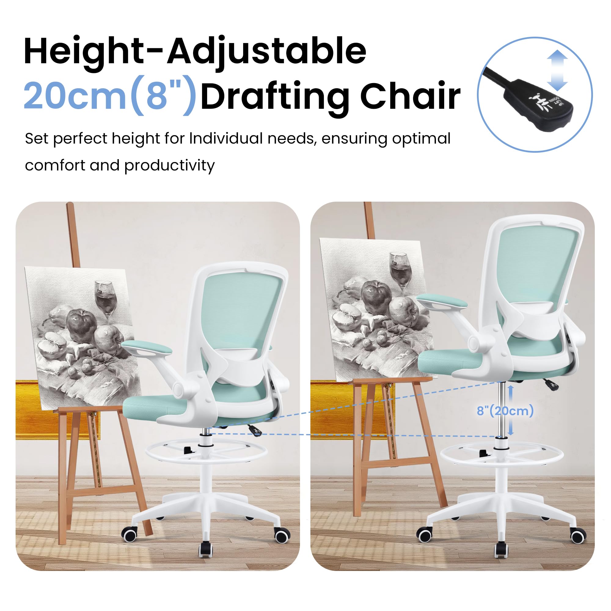 KERDOM Drafting Chair Tall Of...B0C7KXFG3K | Encarguelo.com