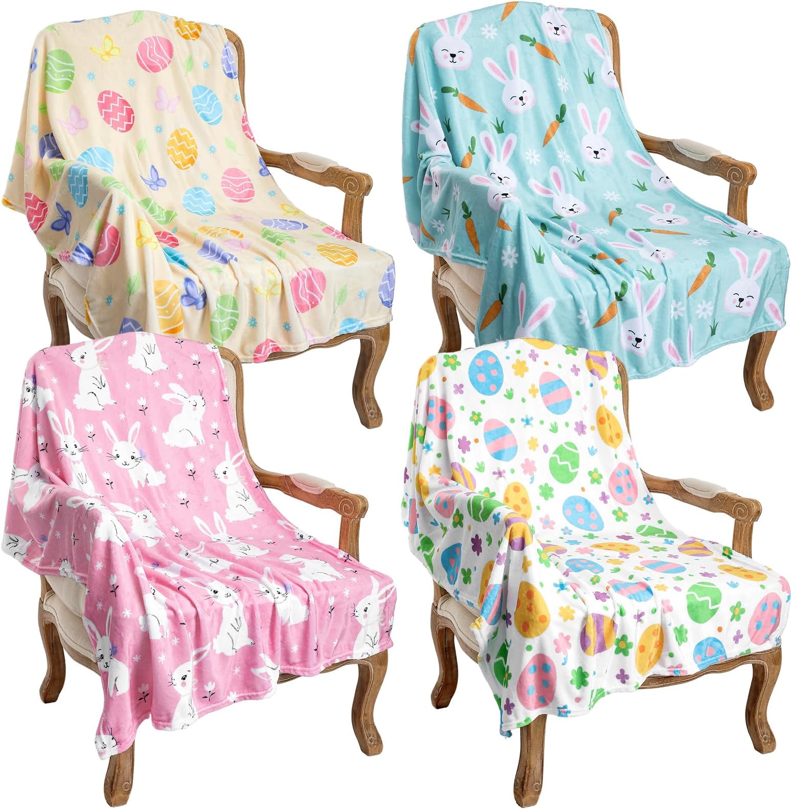 Amazon.com: FuWeave 3 Pcs Easter Throw Blanket Set Easter Spring ...