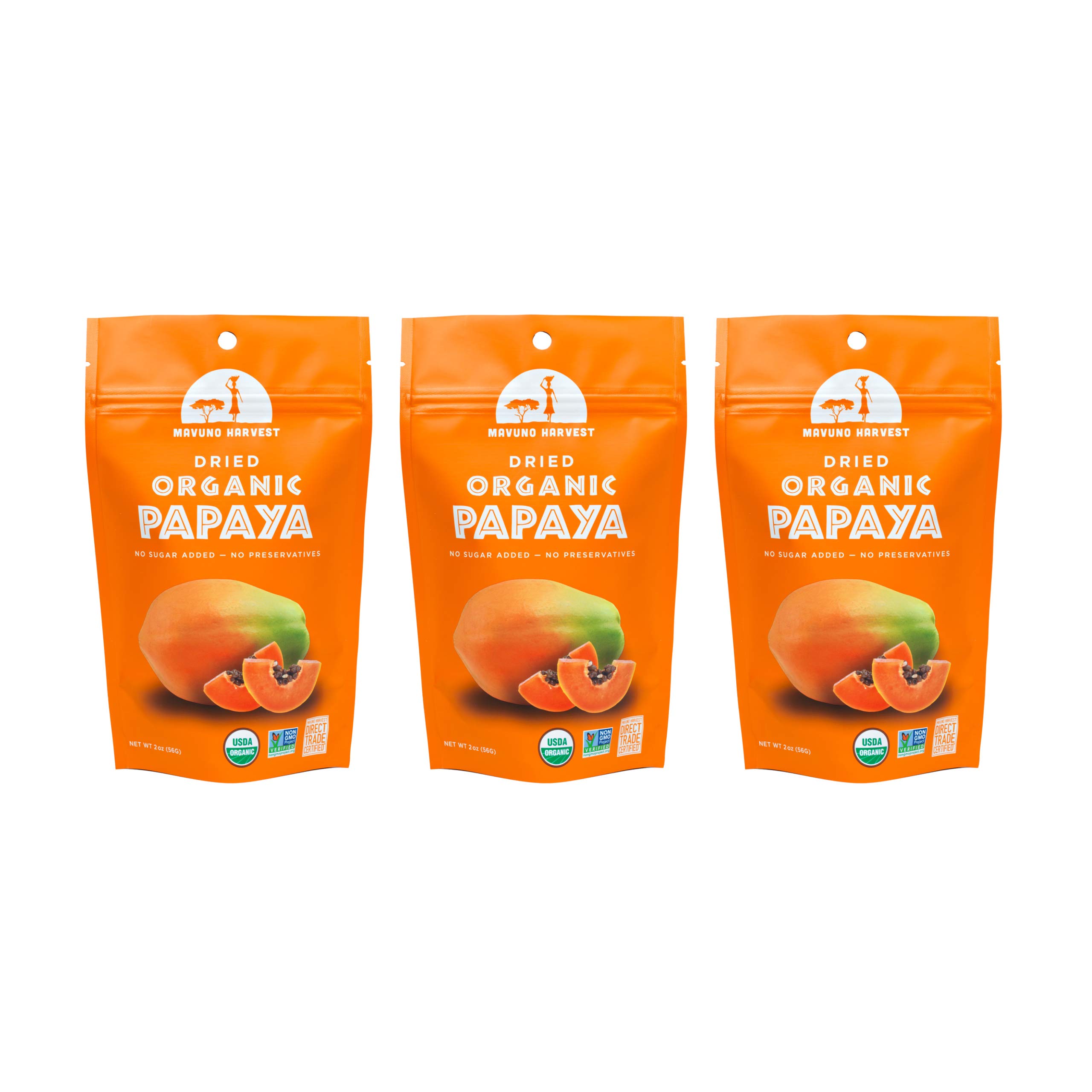 Buy Mavuno Harvest Papaya Dried Fruit Snacks | Organic Dried Papaya ...