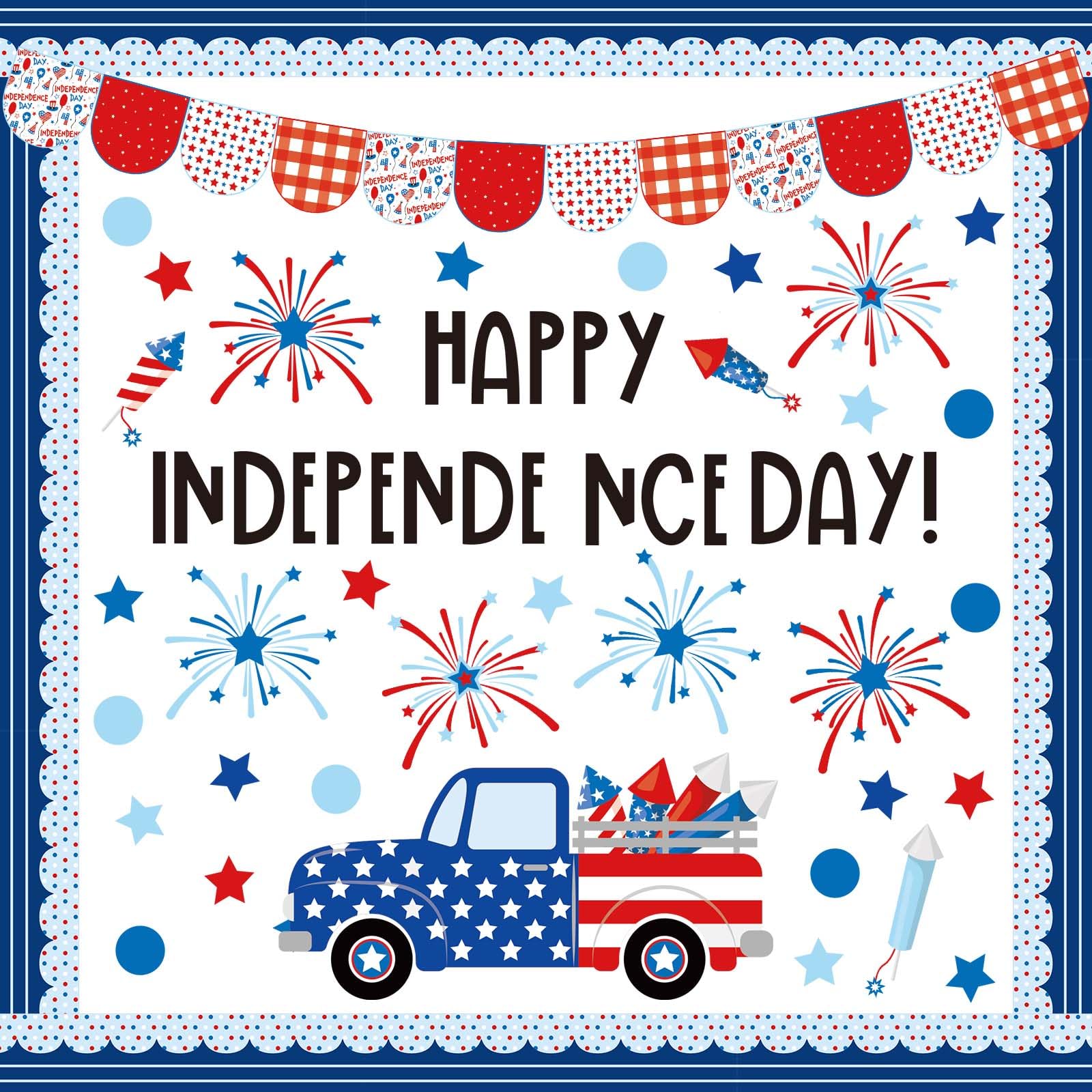 Amazon.com: JarThenaAMCS 74Pcs Happy Independence Day Bulletin Board ...