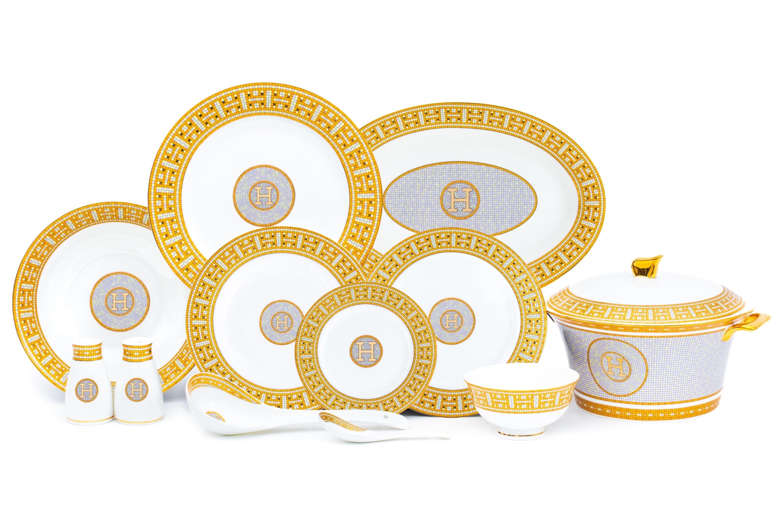 Amazon.com | Royalty Porcelain 44 Piece Dinnerware - Gorgeous Set for 6 ...