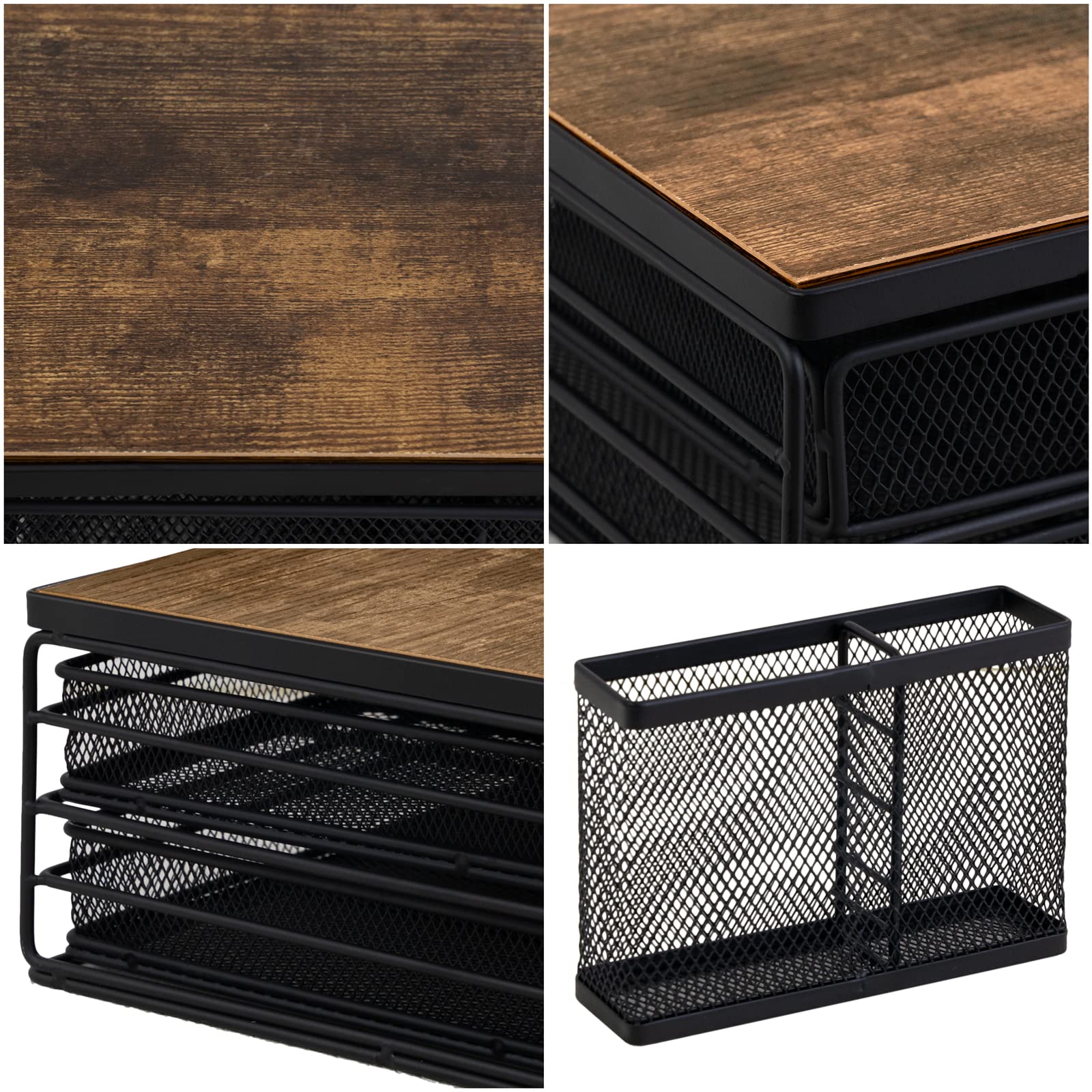 ARCOBIS Monitor Stand Riser with 2 Drawers & 1 Pen Holder, Mesh Metal ...