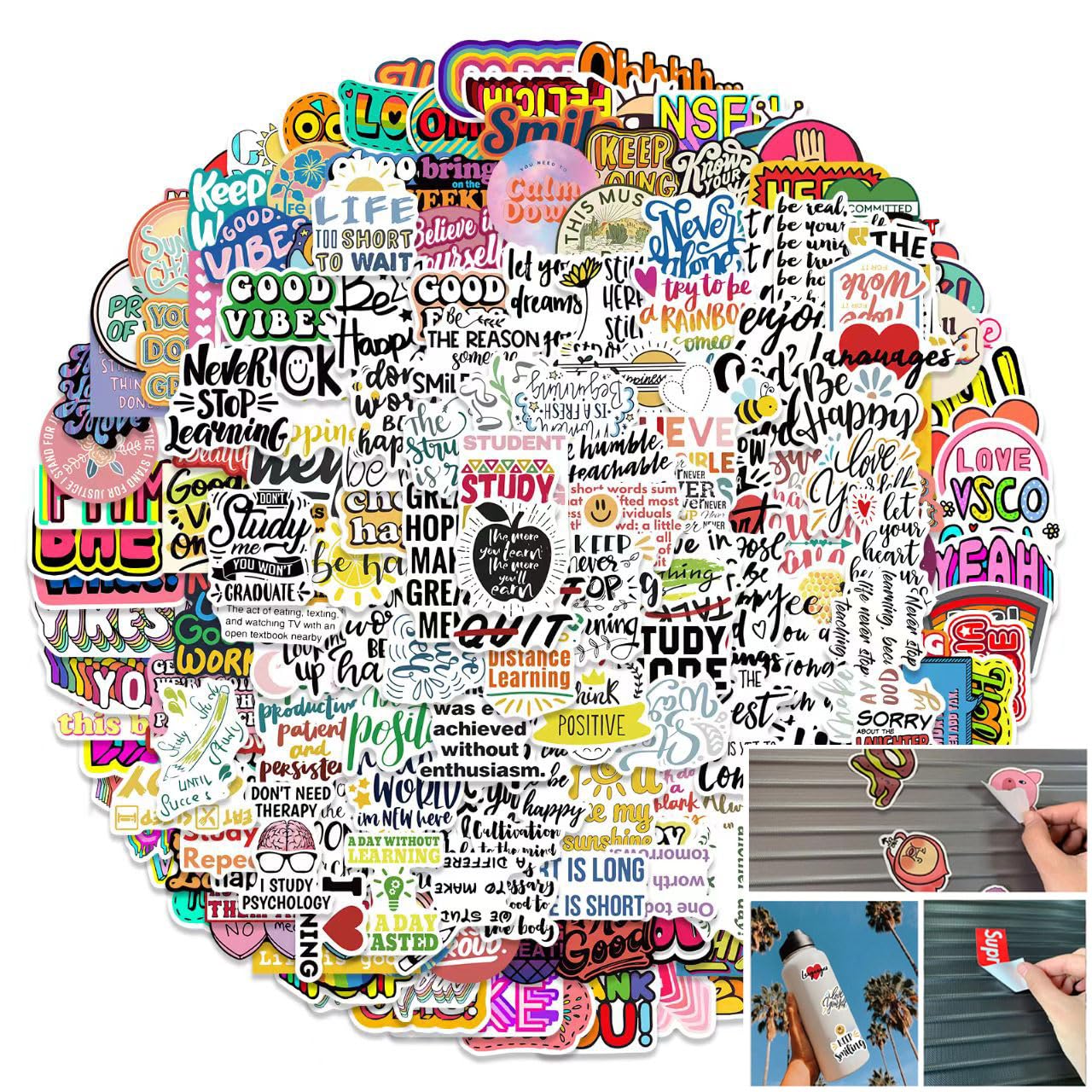 Amazon.com: 200Pcs Inspirational Words Stickers Positive Quote Stickers ...