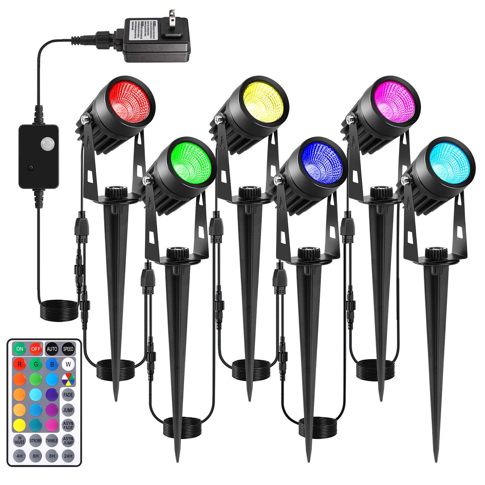 ECOWHO Low Voltage Landscape Lights, 65ft/20m 12V LED RGB Landscape ...
