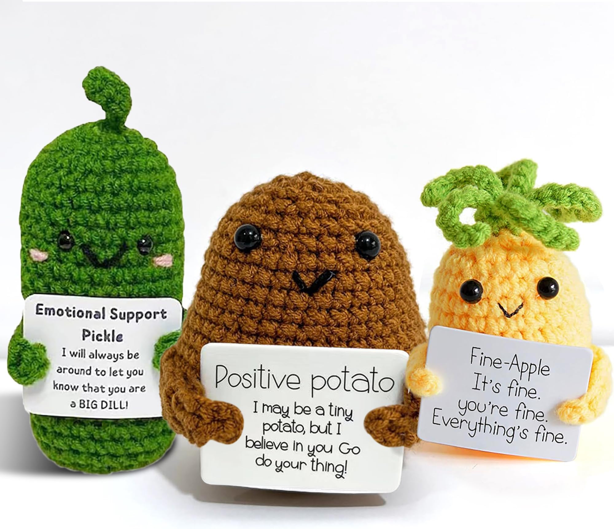 Amazon.com: 2PCS Mini Funny Positive Potato，3inch Knitted Potato Toy ...