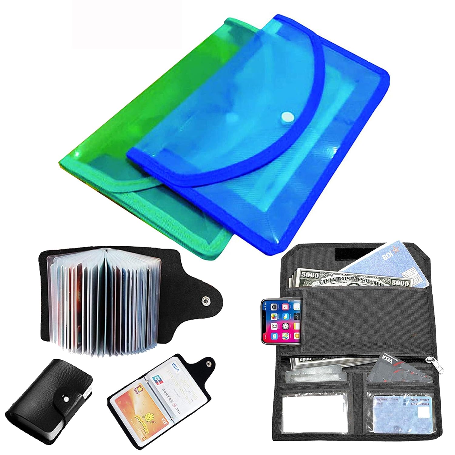 GreatDio® 2 Pcs Plastic Cheque Book Pouch for Documents,Credit/Debit ...