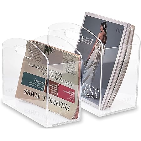 Amazon.com: U.S. Acrylic, Inc. Clear Plastic Magazine Holder, 4.88Lx8 ...