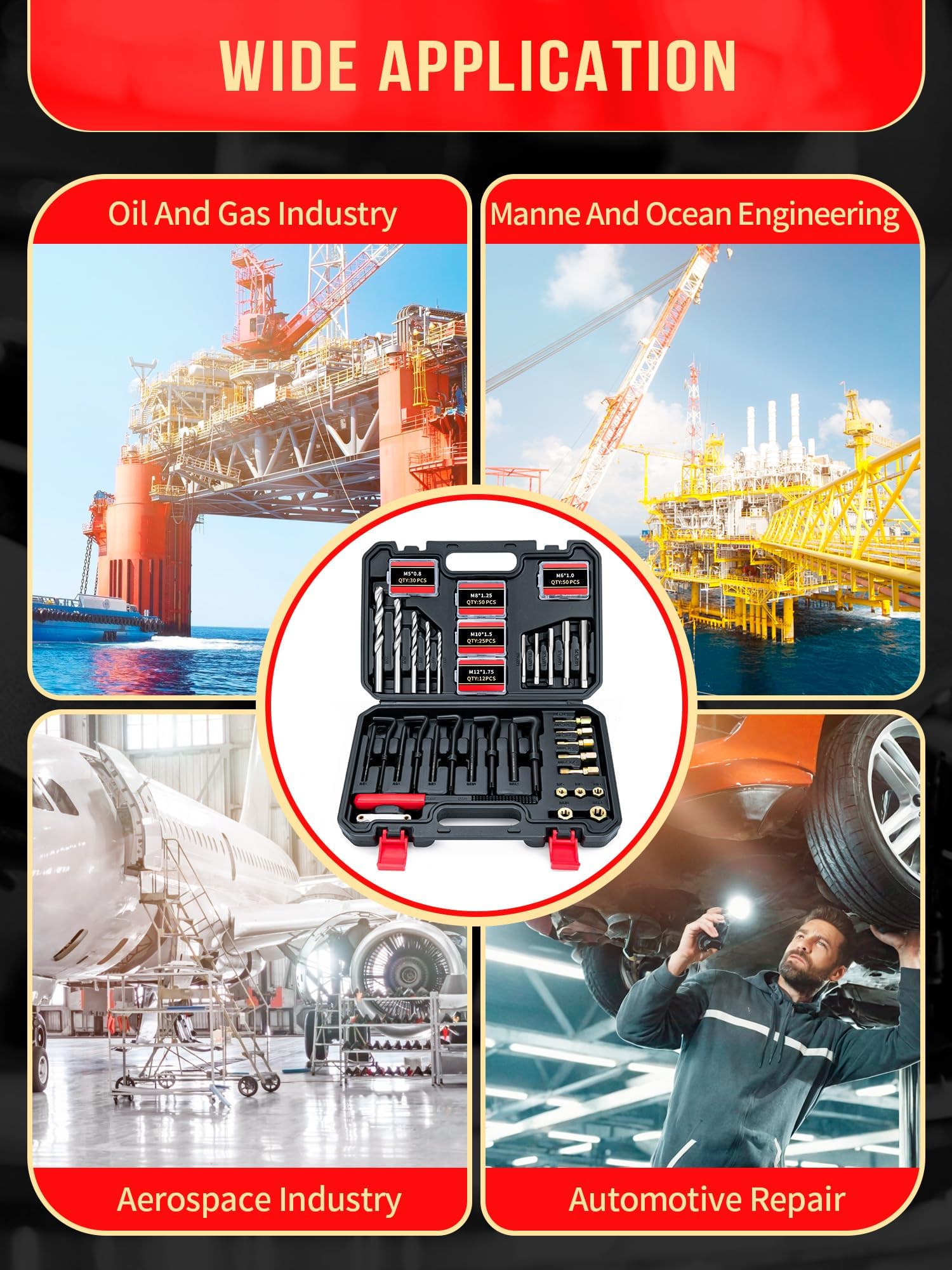 Snapklik.com : Metric Thread Chaser &Thread Repair Kit,HSS Drill ...