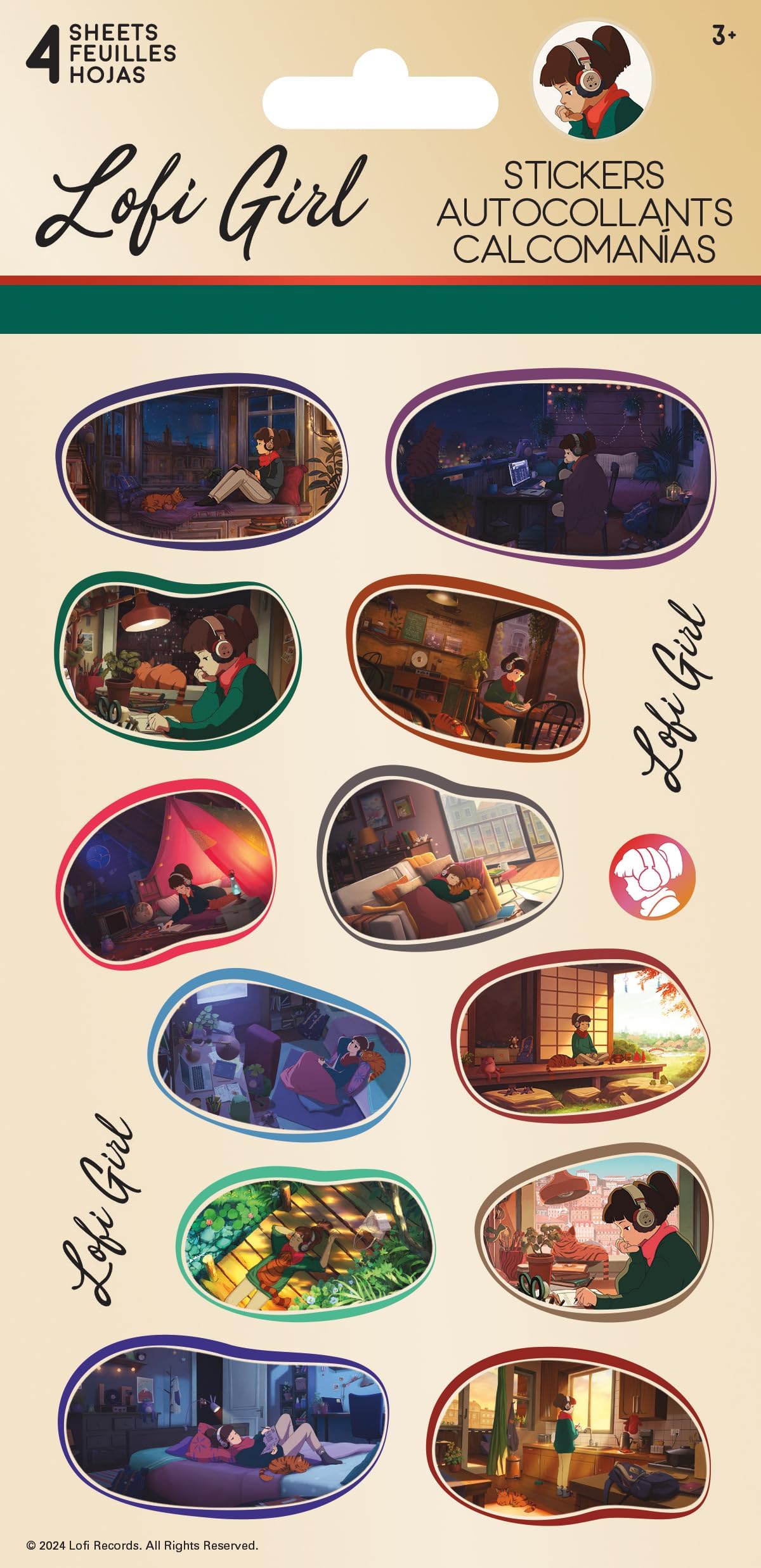 Amazon.com: Lofi Girl-Standard 4 Sheet Stickers Standard Stickers - 4 ...