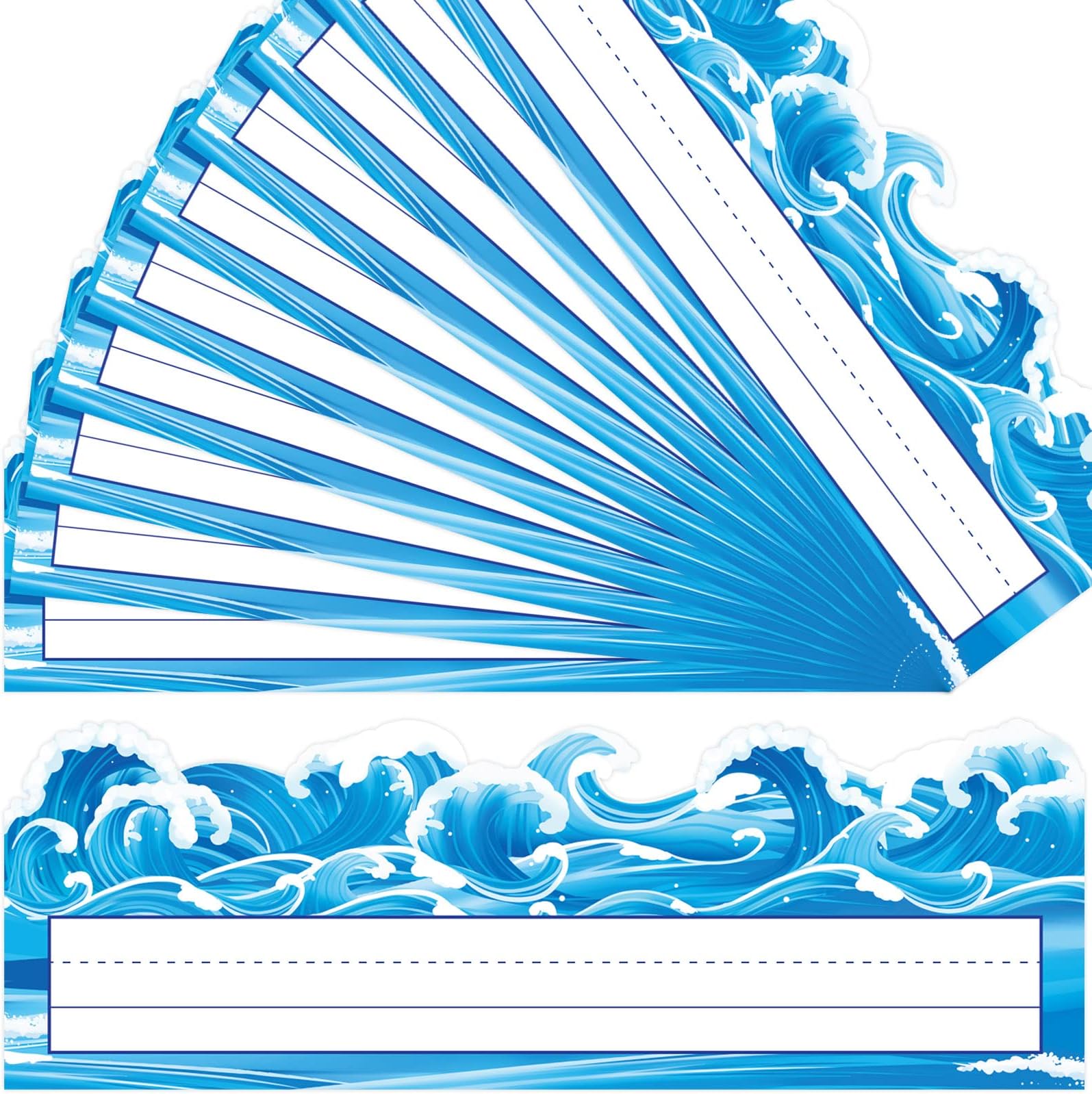 Amazon.com: Die-Cut Nameplates Ocean Waves Name Plates for Student ...