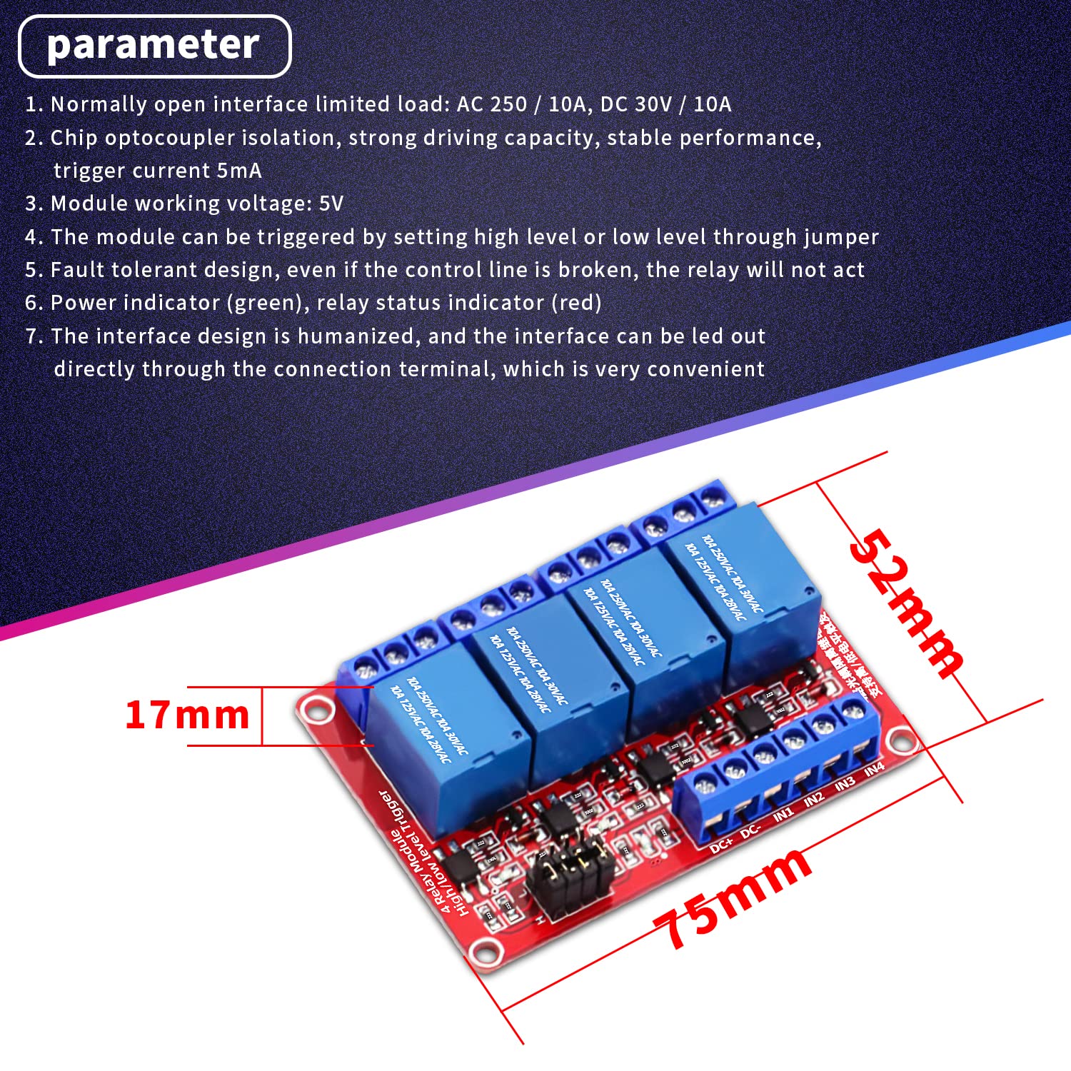 Snapklik.com : DaFuRui 4 Channel 5V Relay Module 2Pack 5V Relay Board