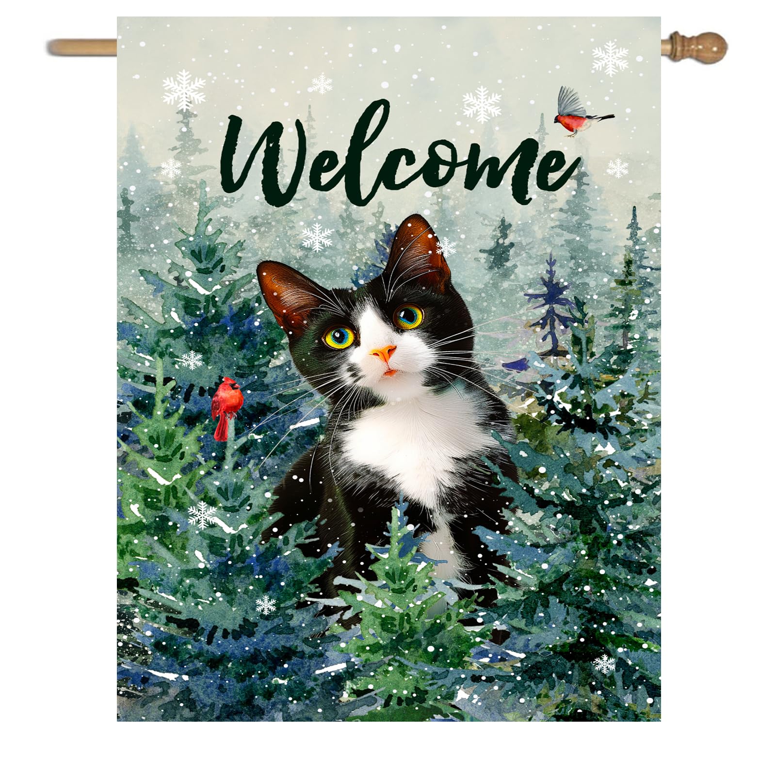 Amazon.com : Welcome Winter House Flags for Outside 28x40 Double Sided ...