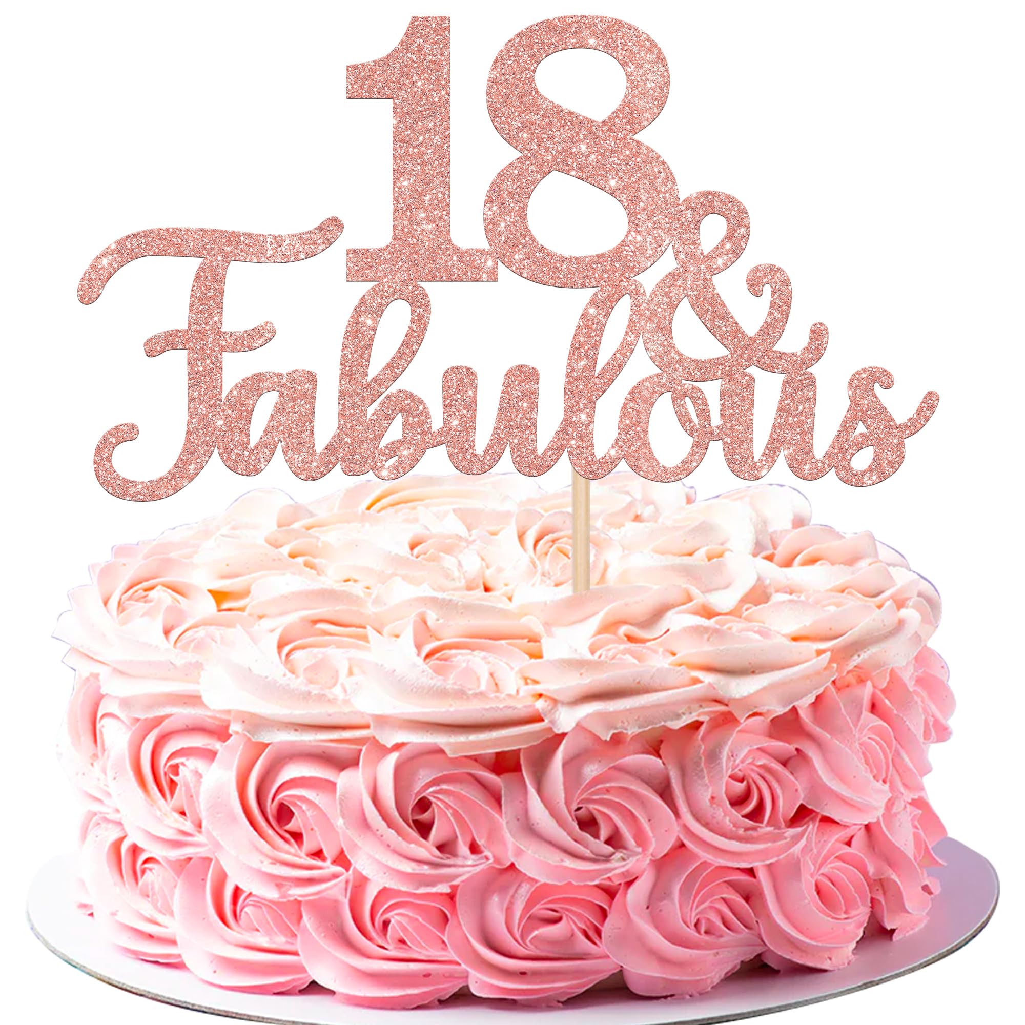 Snapklik.com : 1 PCS 18 & Fabulous Cake Topper Glitter Eighteen And ...