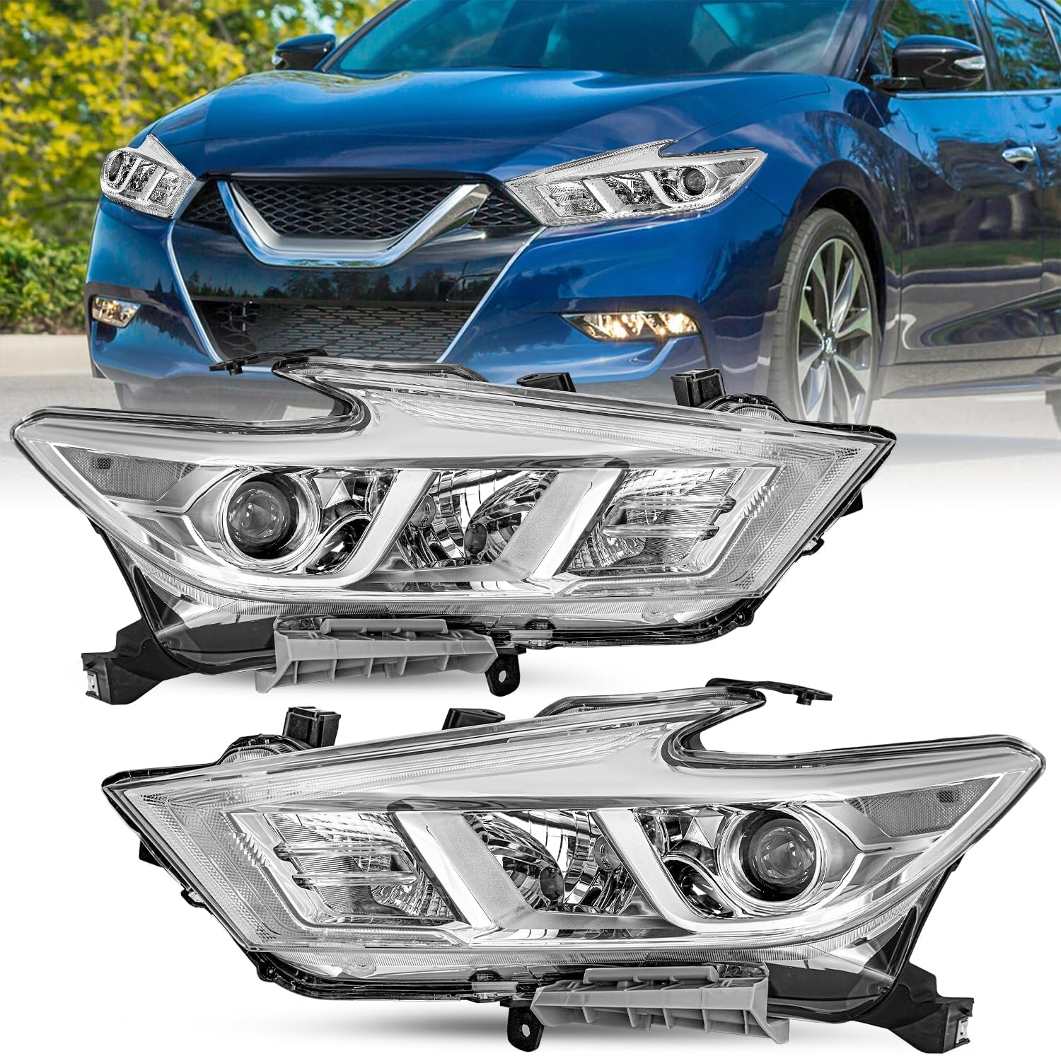 Amazon.com: SOCKIR Halogen Headlight Assembly Fit for 2016 2017 2018 ...