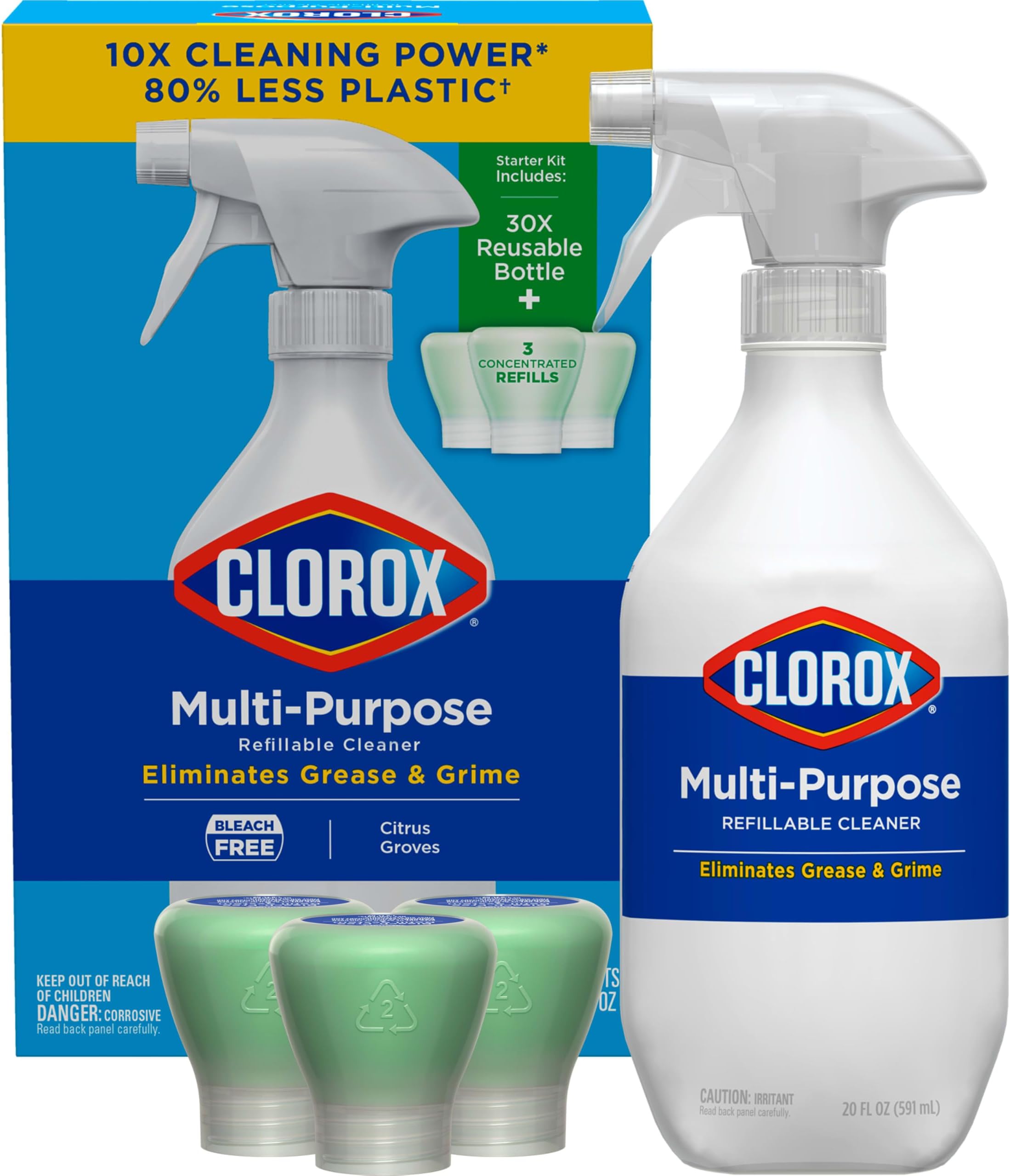 Amazon.com: Clorox Multi-Purpose Spray Starter Kit 3x1.125fo, Household ...