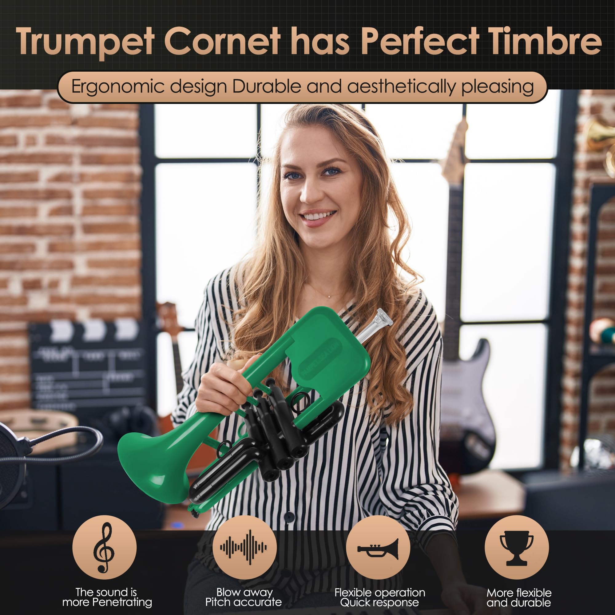 Snapklik.com : PAMPET SEA LION Professional Plastic Bb Trumpet Set For ...