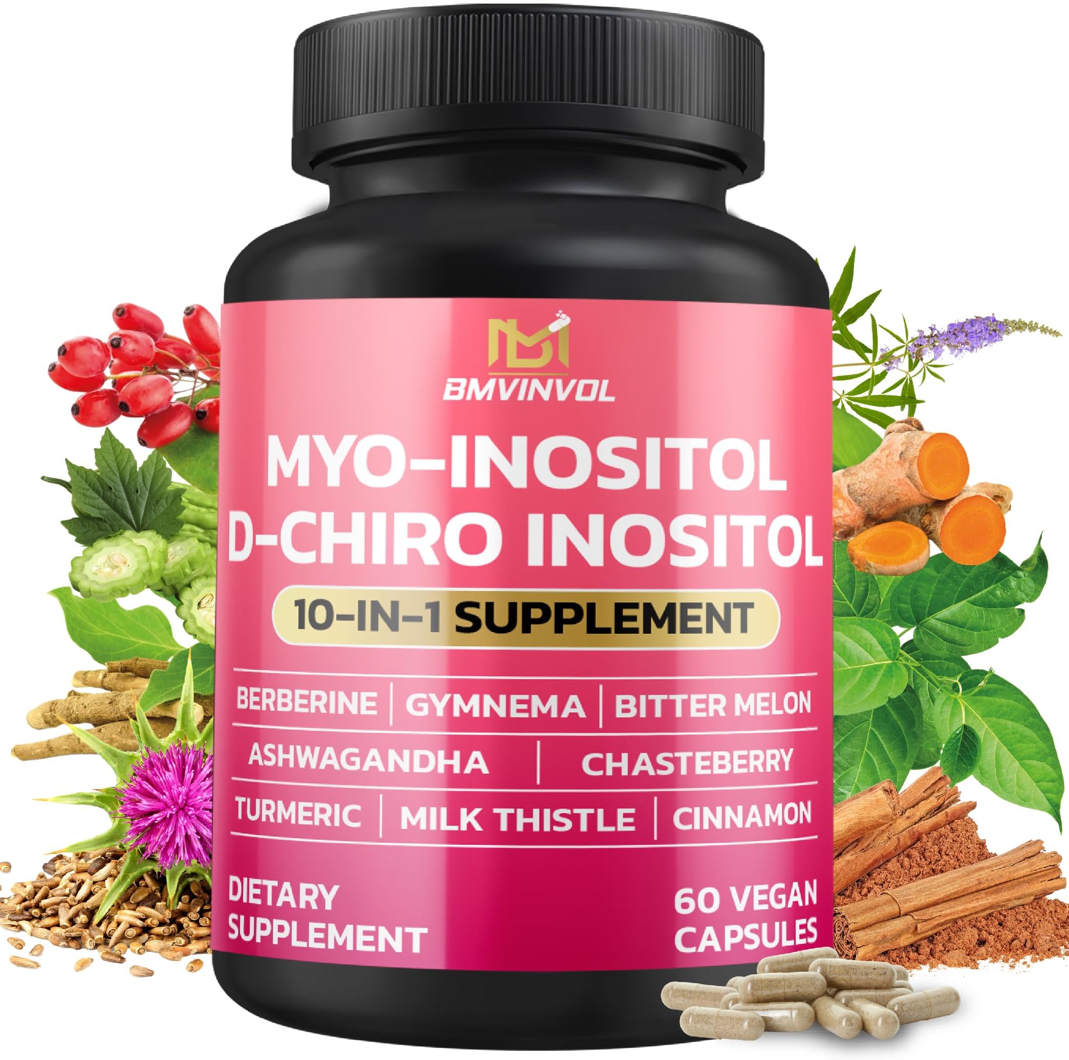 Amazon.com: BMVINVOL Inositol Supplement - Myo-Inositol and D-Chiro ...