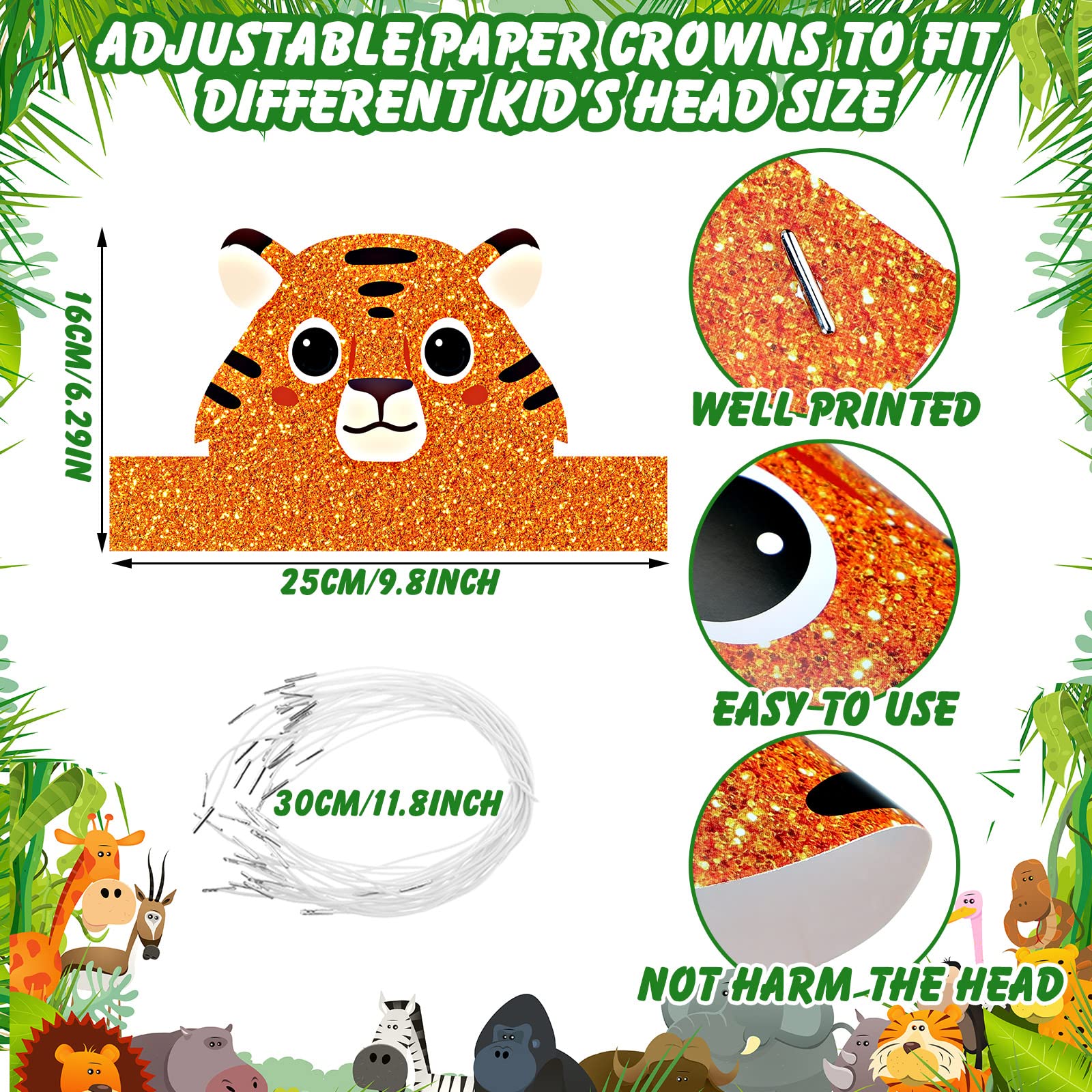 Snapklik.com : Gersoniel 24 Pcs Animal Birthday Party Hats Animal ...