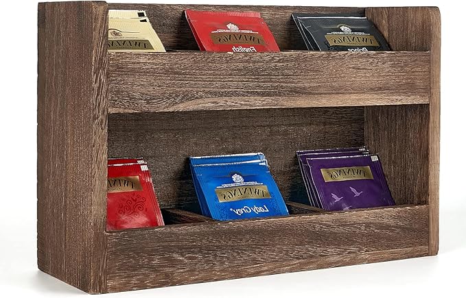 Amazon.com: Mkono Tea Bag Organizer Storage Holder for Tea Bags Wooden ...