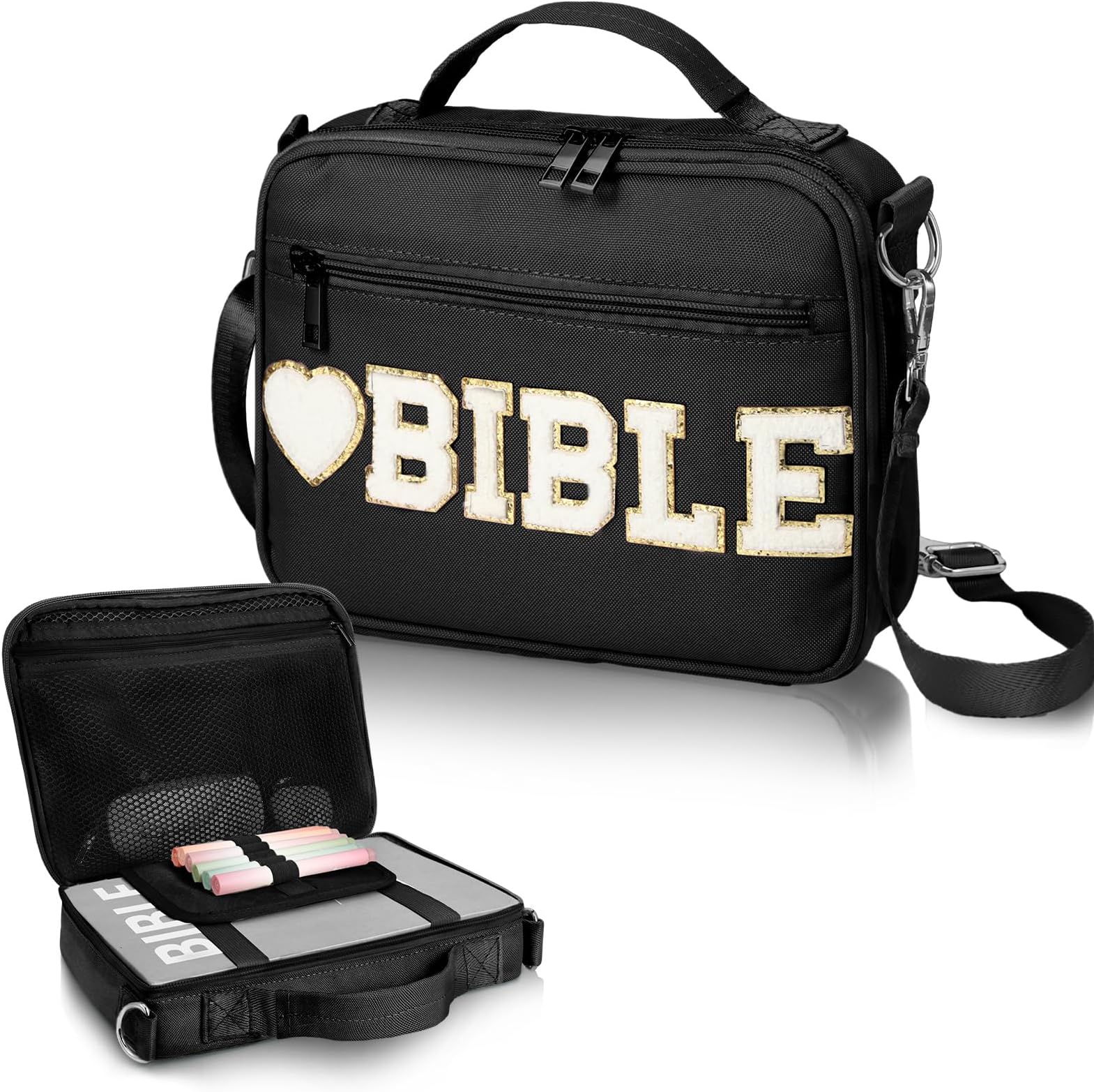 Amazon.com: Silkfly Large Chenille Letter Bible Cover for Women Preppy ...