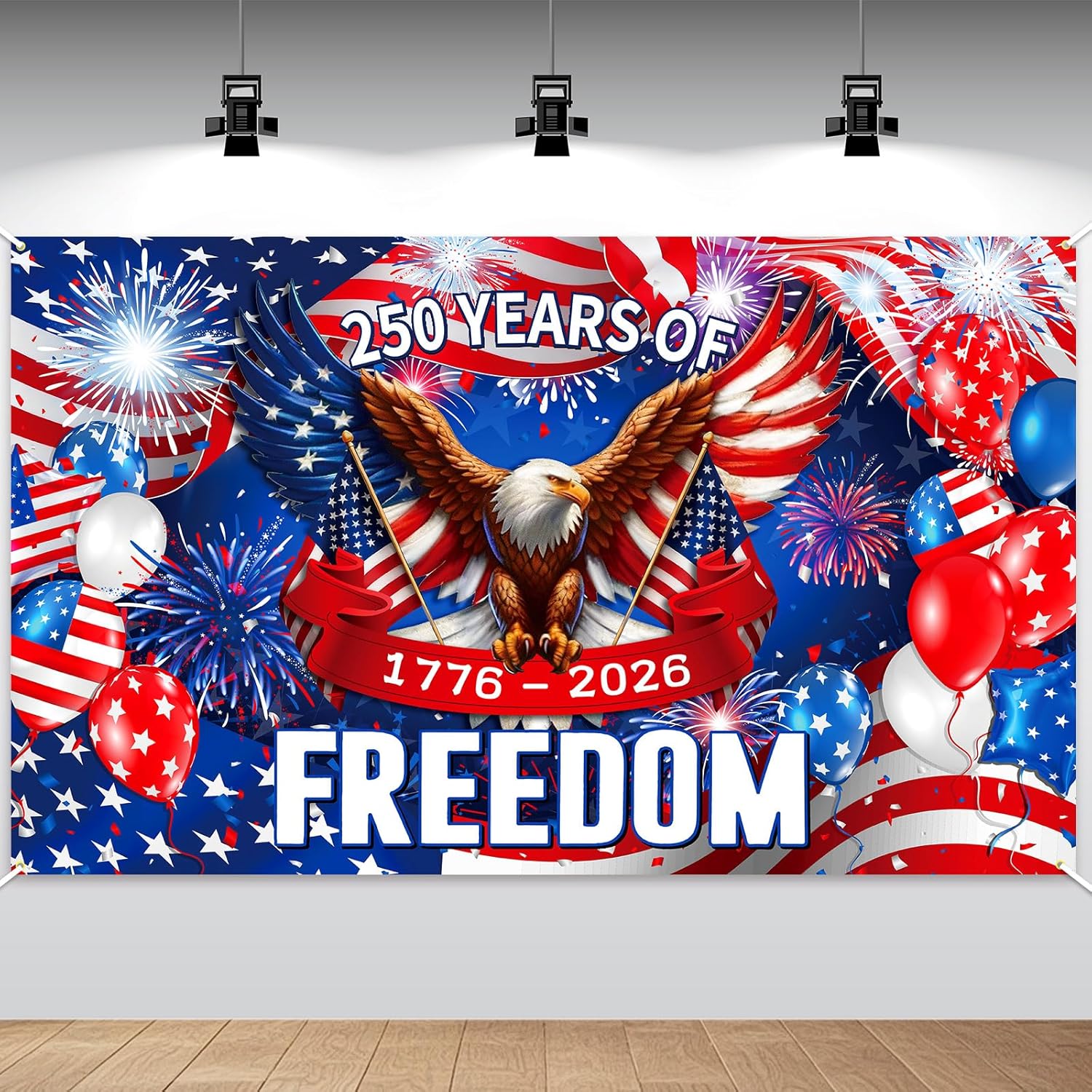 Amazon.com: Tiamon 250 Years Birthday Decoration, 3.6 x 6 Ft American ...