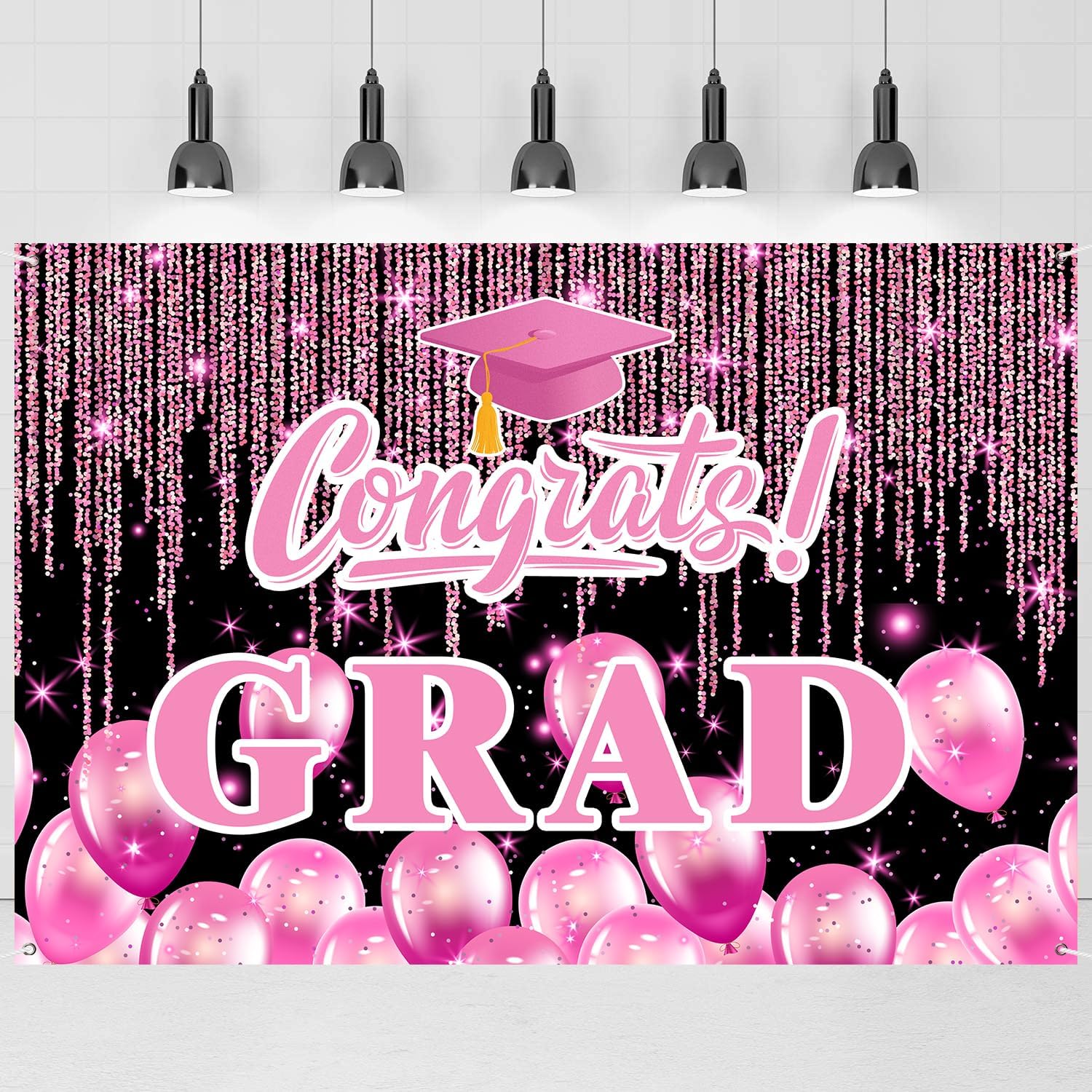 Amazon.com : INNORU Congrats Grad Graduation Backdrop Banner, 6x4ft ...