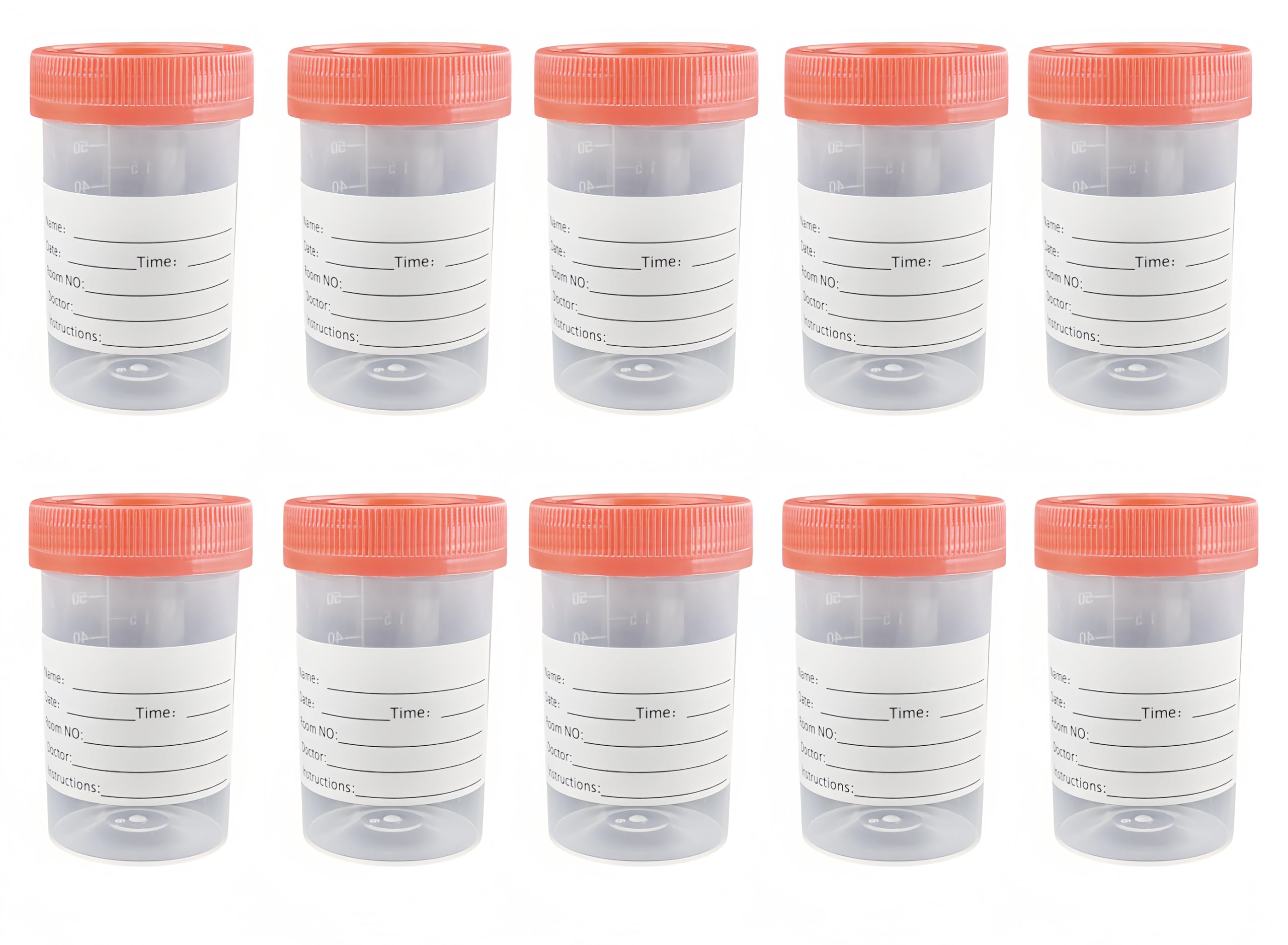 10Pcs 2oz/60ml Sterile Specimen Cups,Each Sterile Specimen Cup has a ...