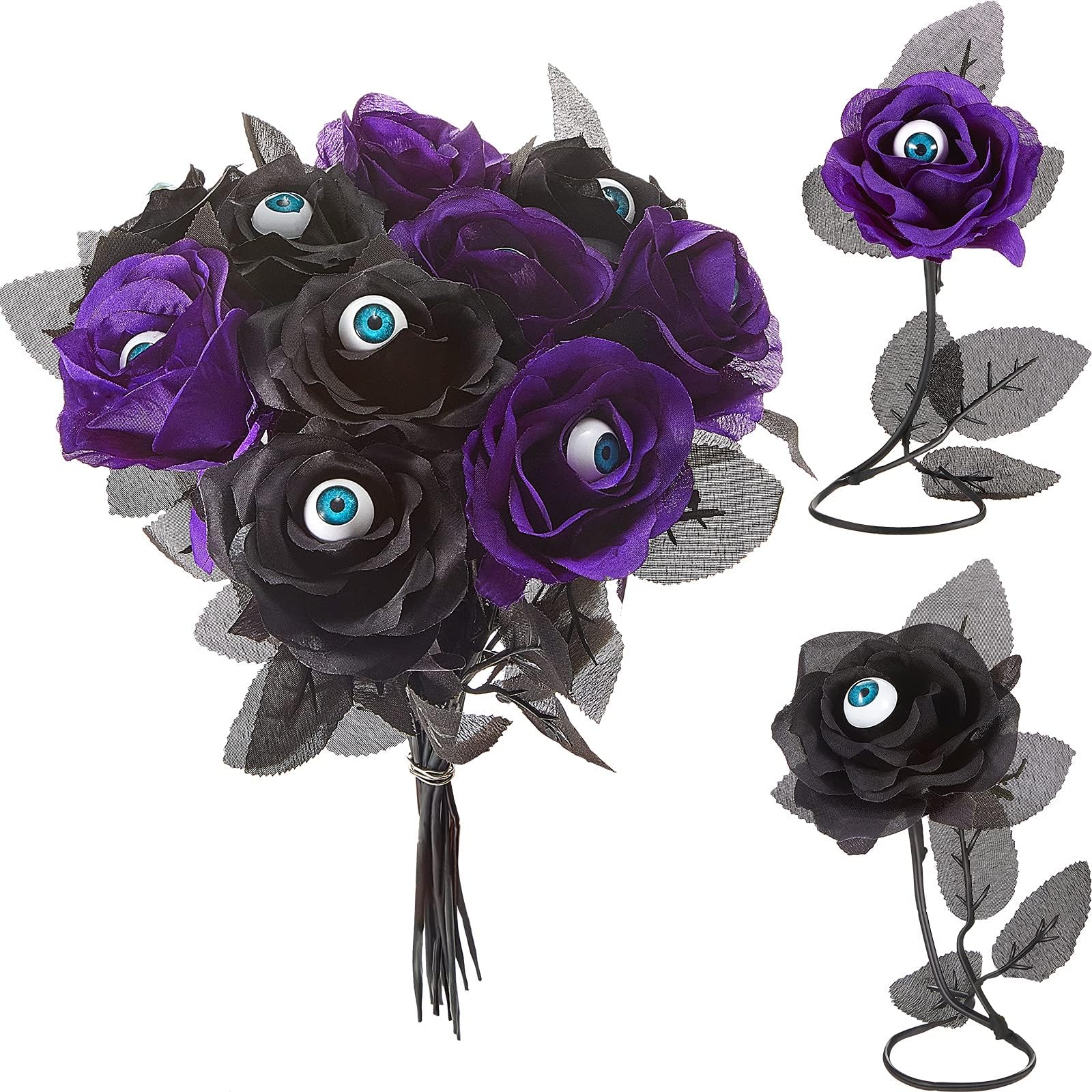 Amazon.com: SWA-JJHDC Halloween Eyeball Flowers Artificial Silk Roses ...