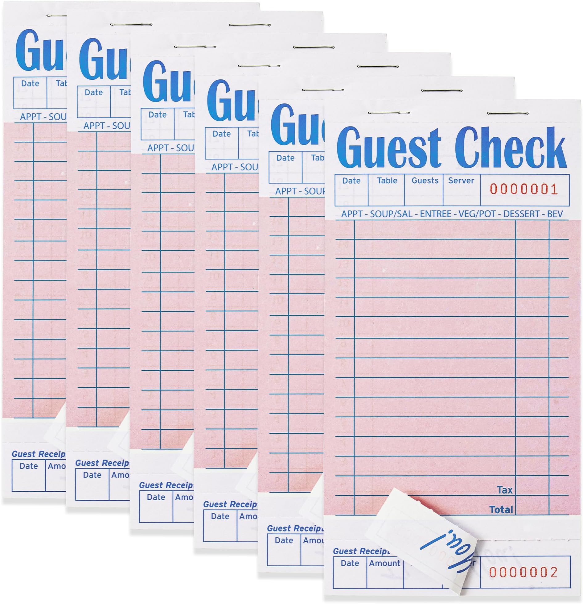 Amazon.com: FMP Brands Server Note Pads Paper, Guest Check Books, Total ...