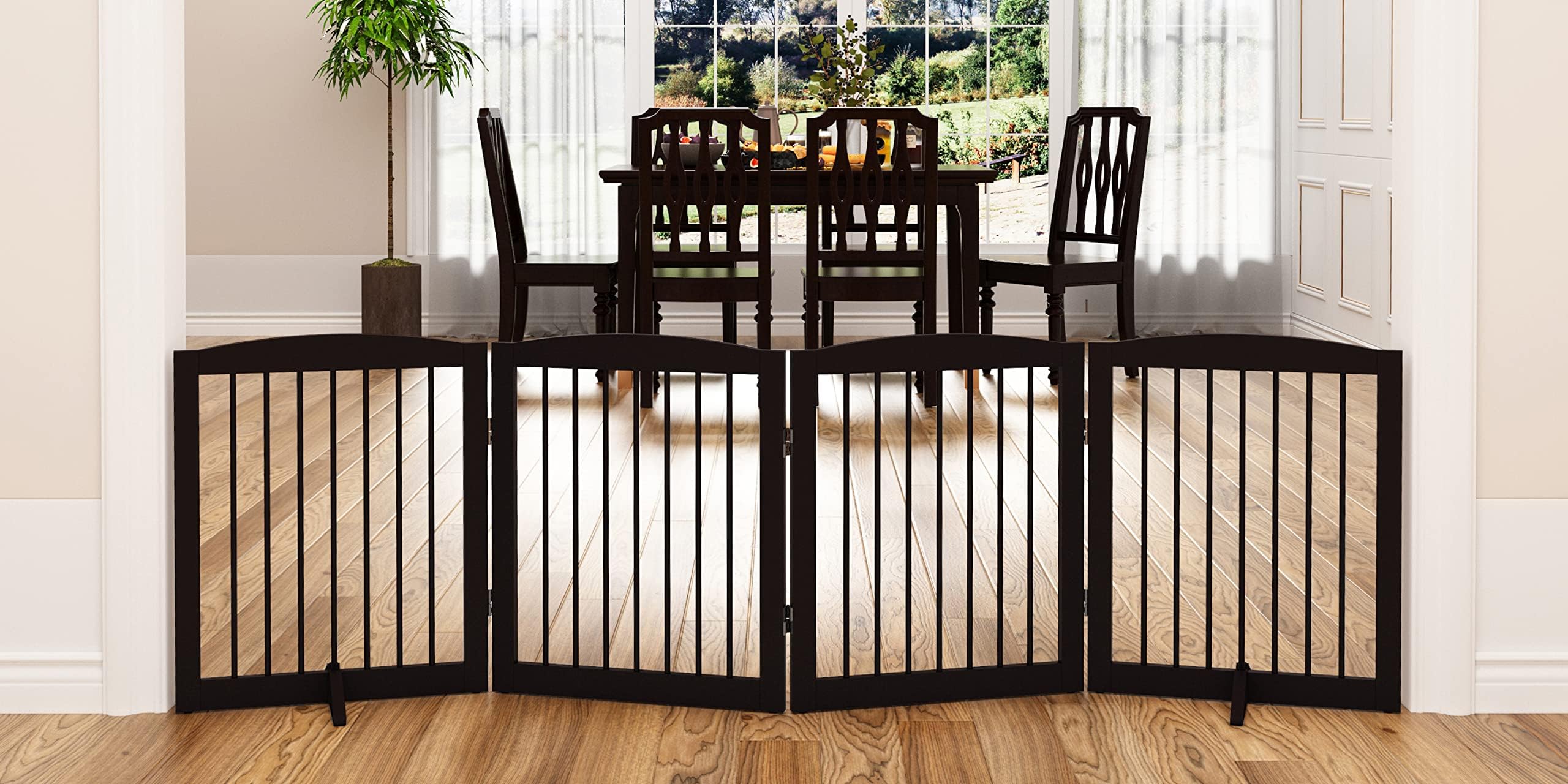 Amazon.com : Pet Gate - 4-Panel Indoor Foldable Dog Fence for Stairs ...