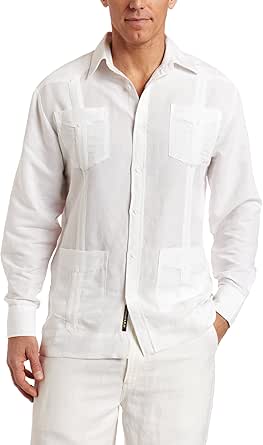 Cubavera Guayabera - Playera de Manga Larga para Hombre (Cuatro ...
