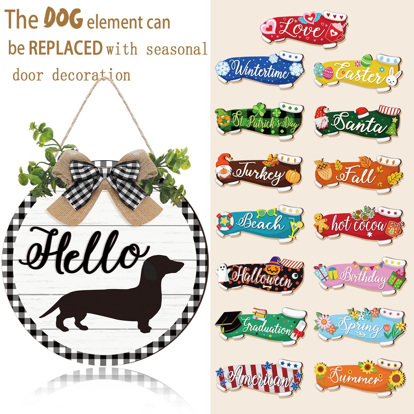 Snapklik.com : Glenmal 16 Pcs Seasonal Interchangeable Dachshund Door ...
