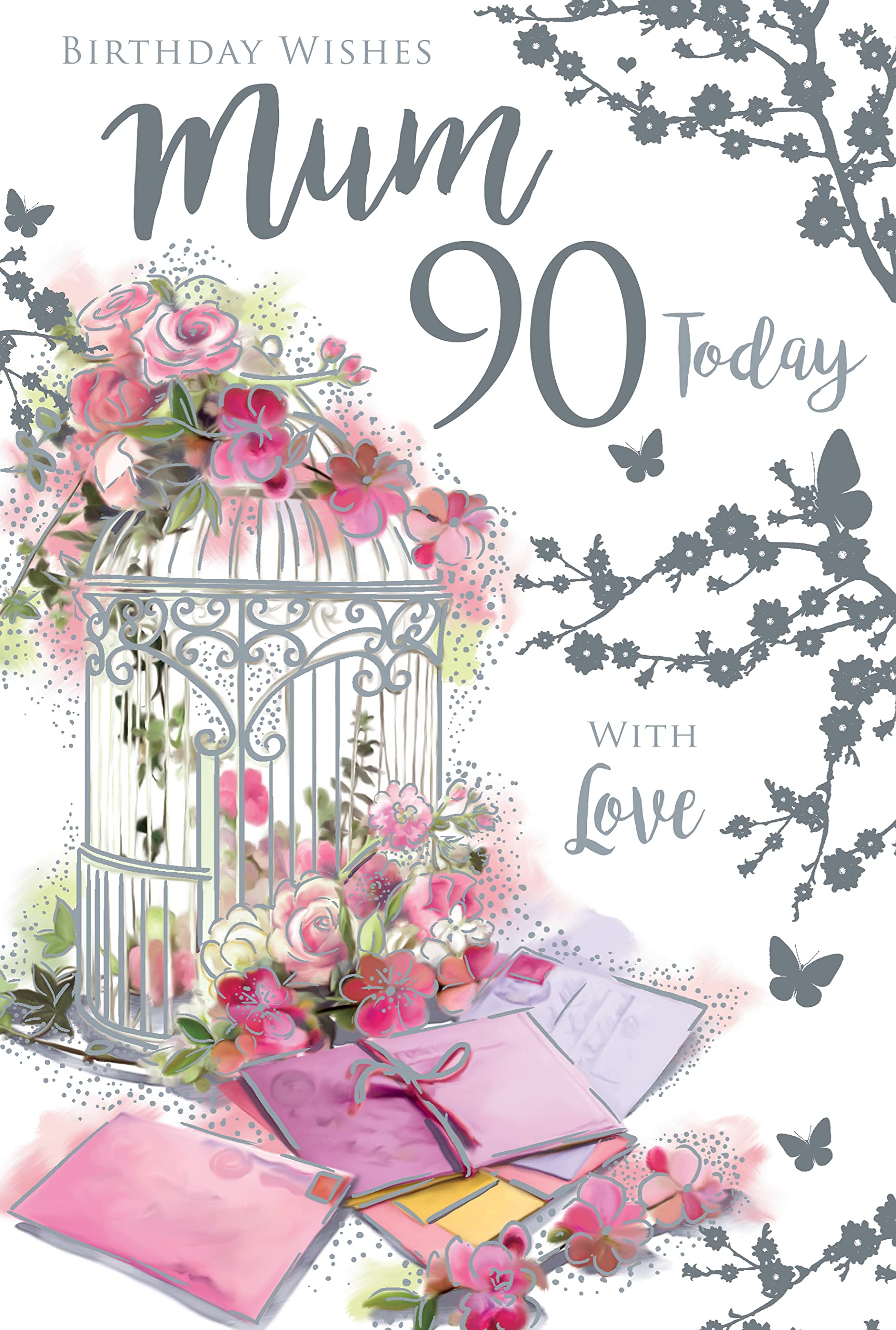 Happy 90th Birthday Mom Card Quilled 75th Birthday Card, Handmade,