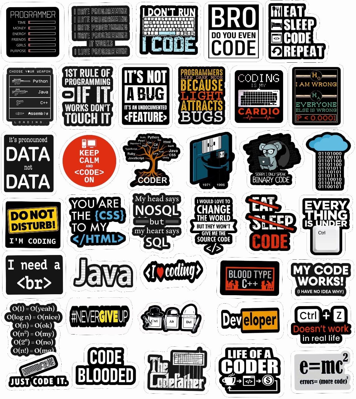 PIXELARTZ Coder, Programmer, Developer DIY Vinyl Stickers for IT ...