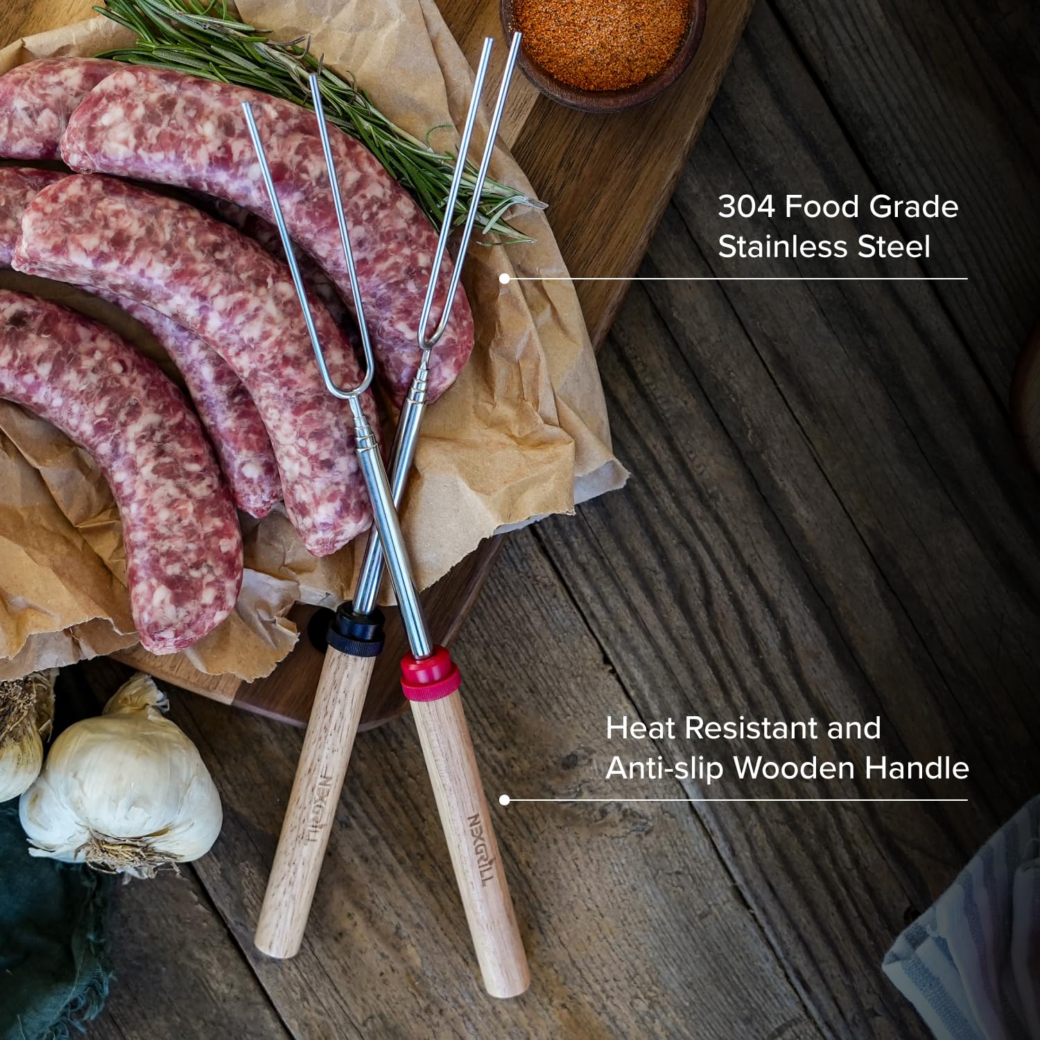 Snapklik.com : Extendable Roasting Grill Fork Stick, 2-Pack 32 ...